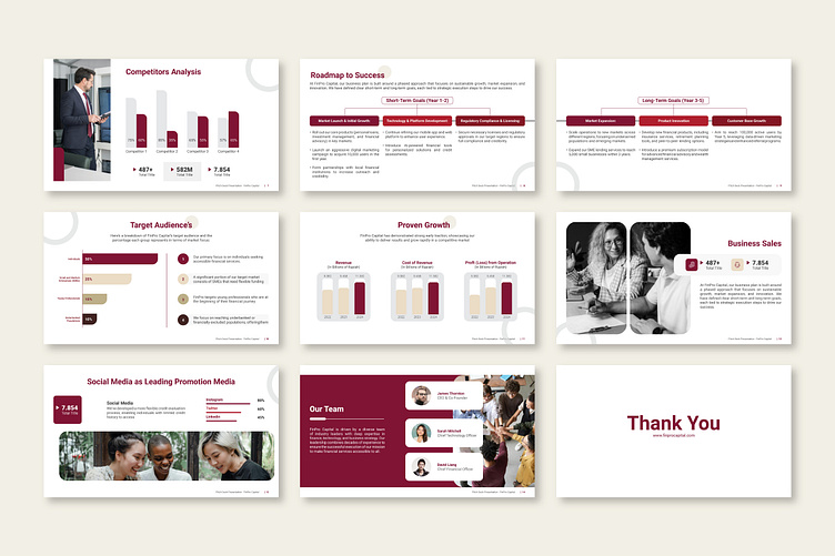 Modern Financial Pitch Deck Presentation Design by Sillian Studio on ...