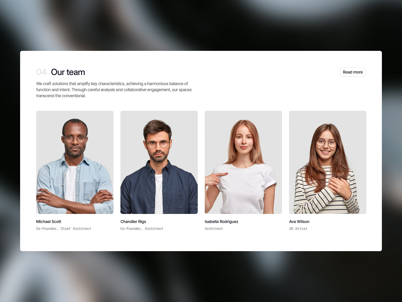 Our Team Section by Mateusz Nieckarz for Studio Matt on Dribbble