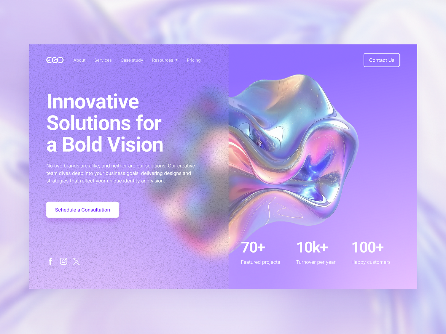 Studio Agency Hero Section by Victoria Kishkova for EGO CREATIVE ...