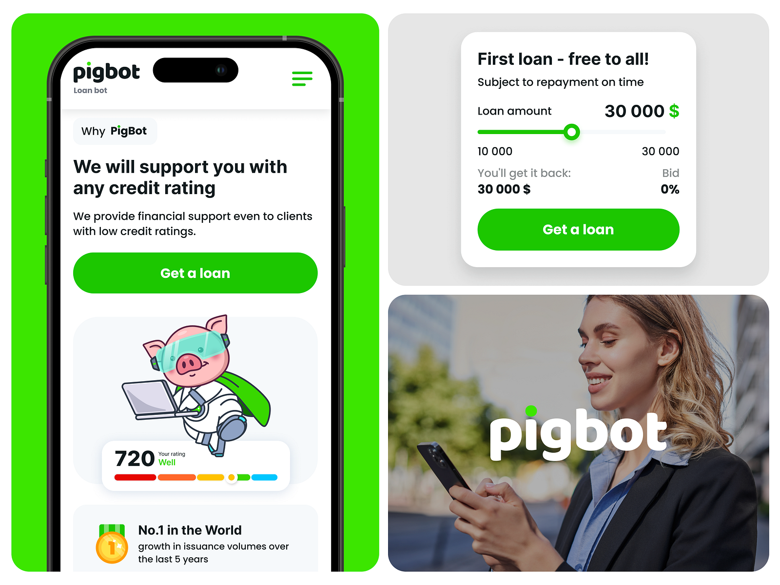Interface design concept for loan platform | Pig Bot by Lepshey Agency ...