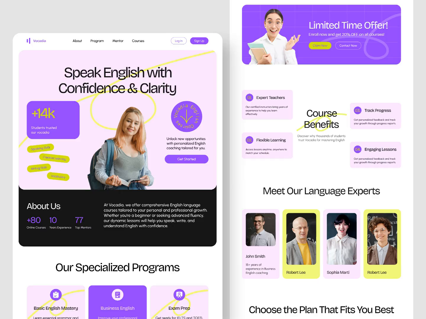 English Course Landing Page by Catalystco Studio on Dribbble