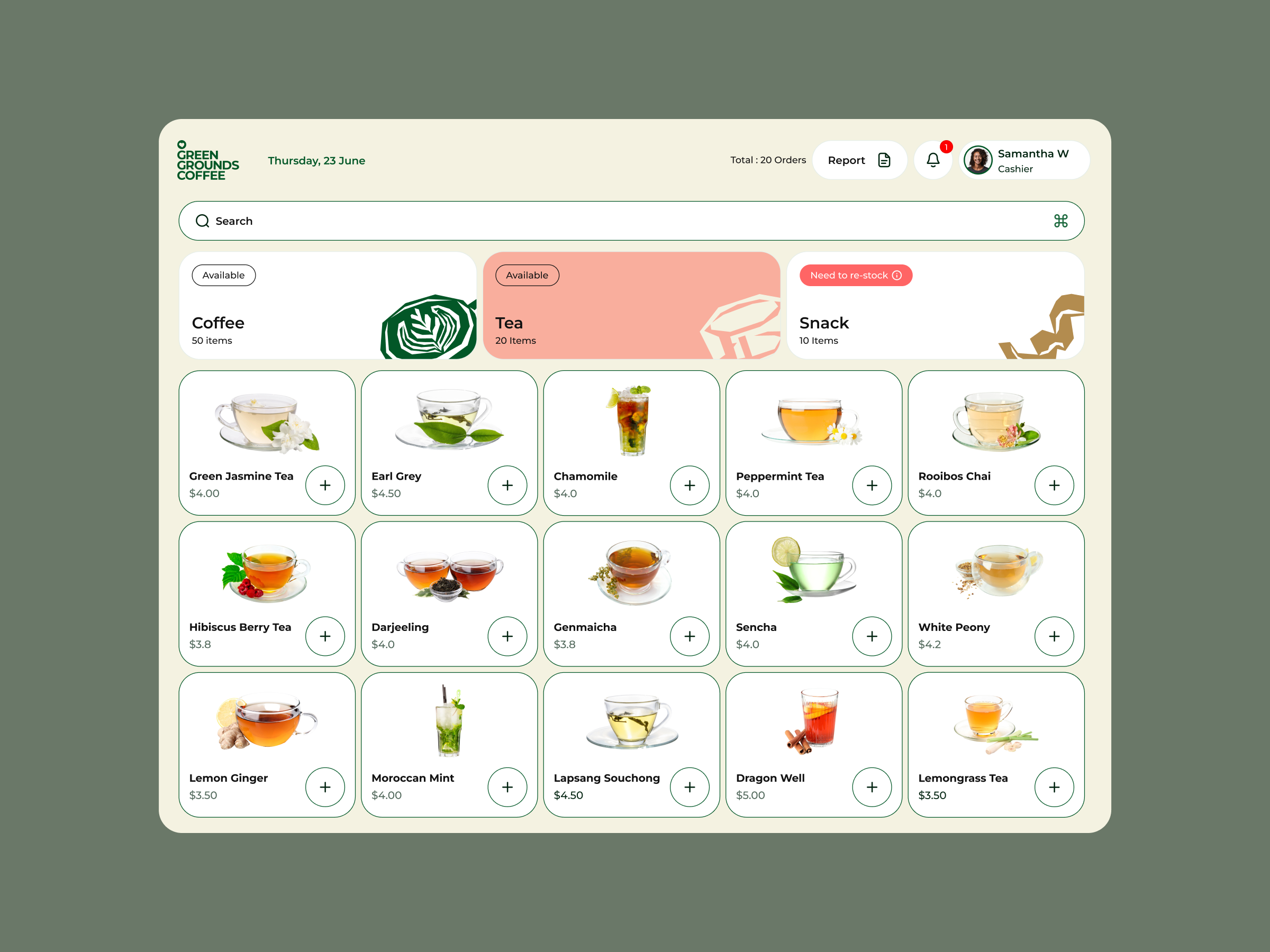 Green Grounds Coffee - Point of Sales (Cafe POS system) by SlabPixel ...