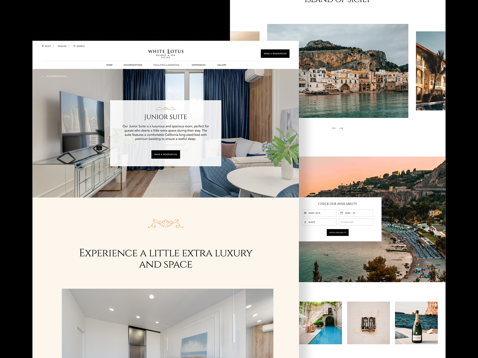 Design of hotel booking website by Pili Laviolette on Dribbble