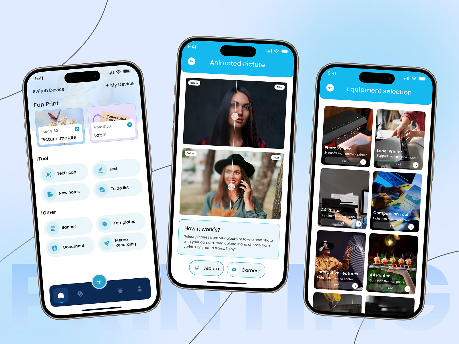 Printing mobile app by Prosonjit Biswas on Dribbble