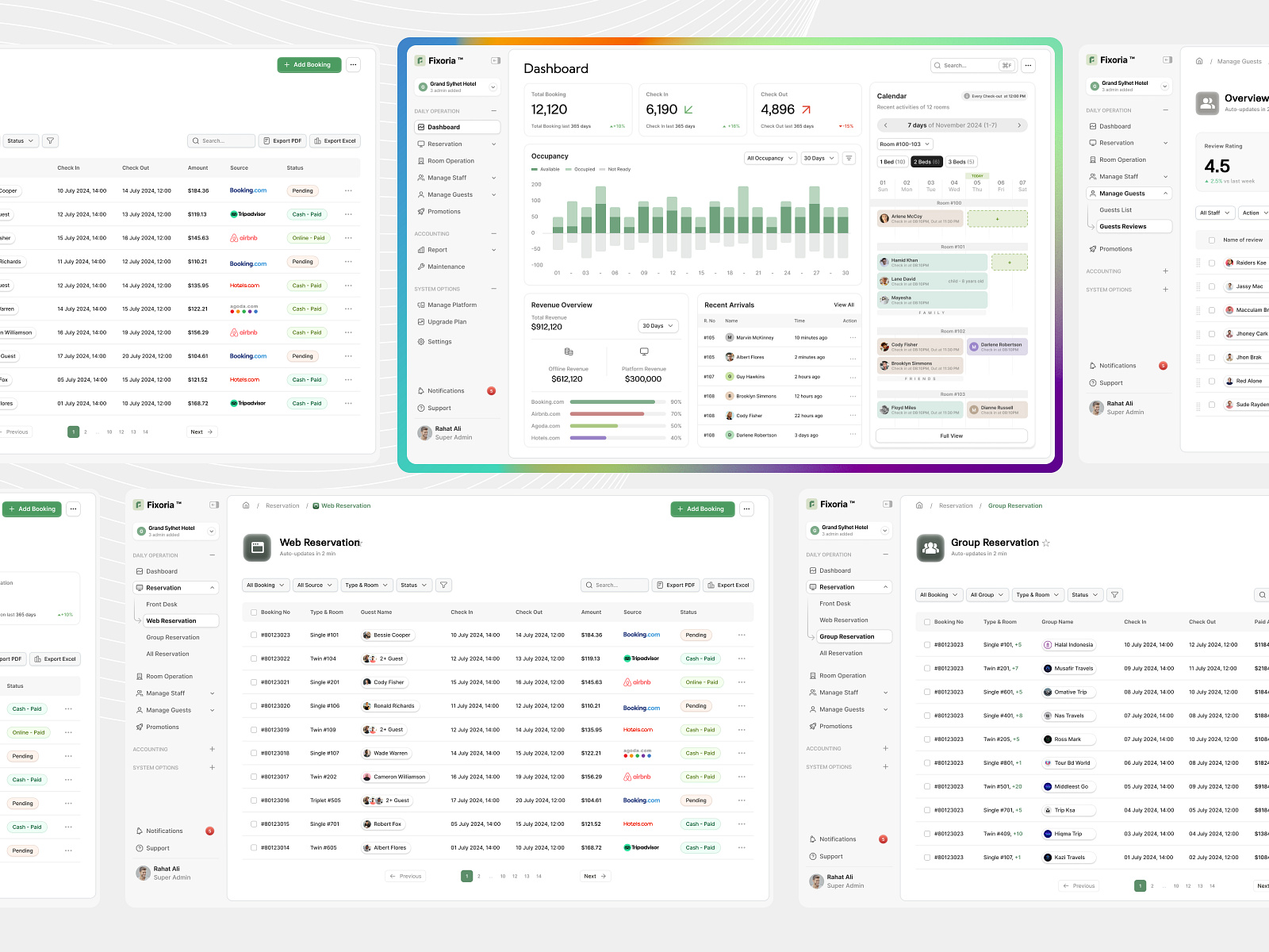 SaaS Hotel Software UI - Showcase by Muhammad Salim for Fixoria Studio ...