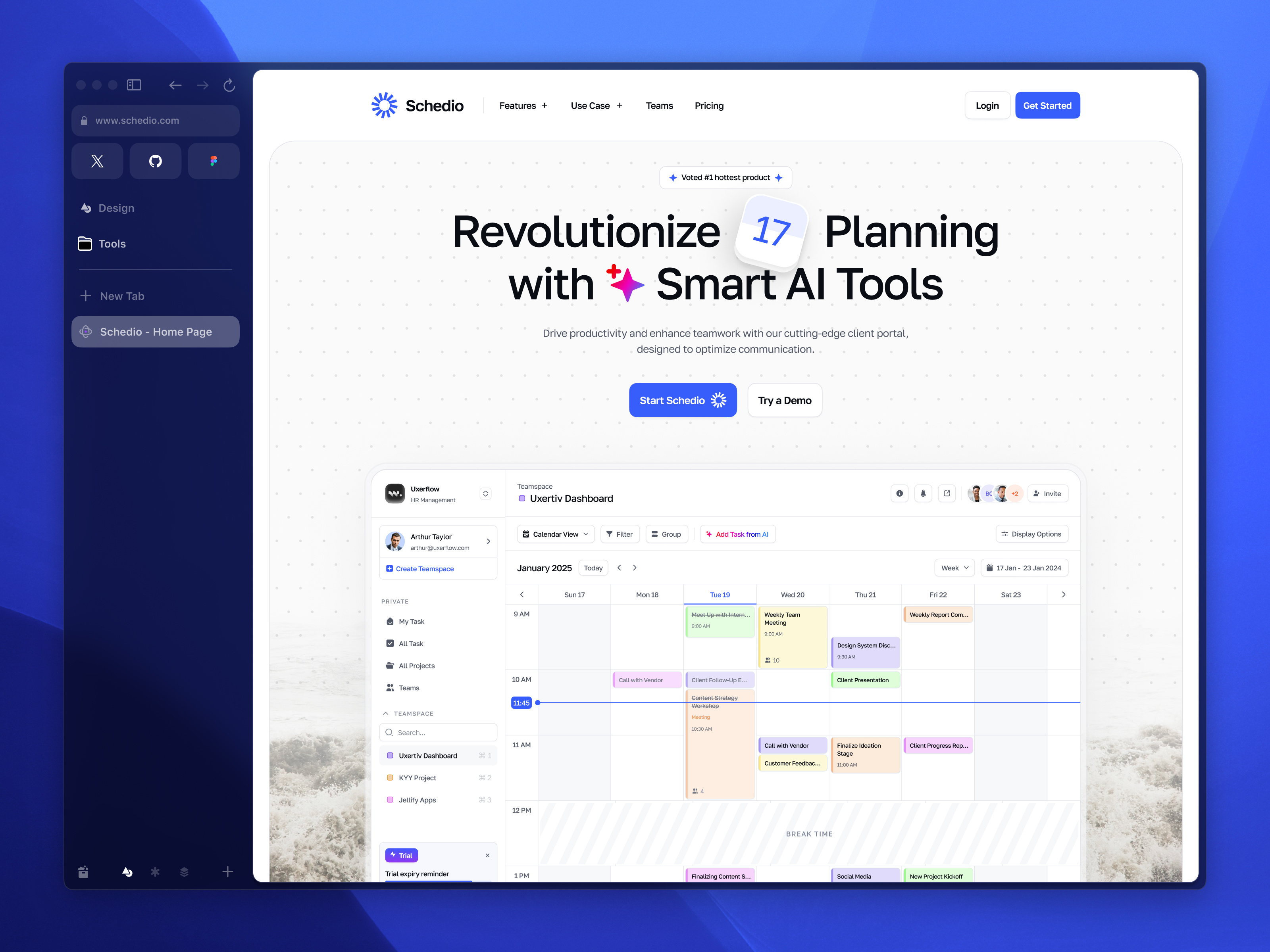 Schedio - Hero Design by Uxerflow UI/UX for Uxerflow on Dribbble