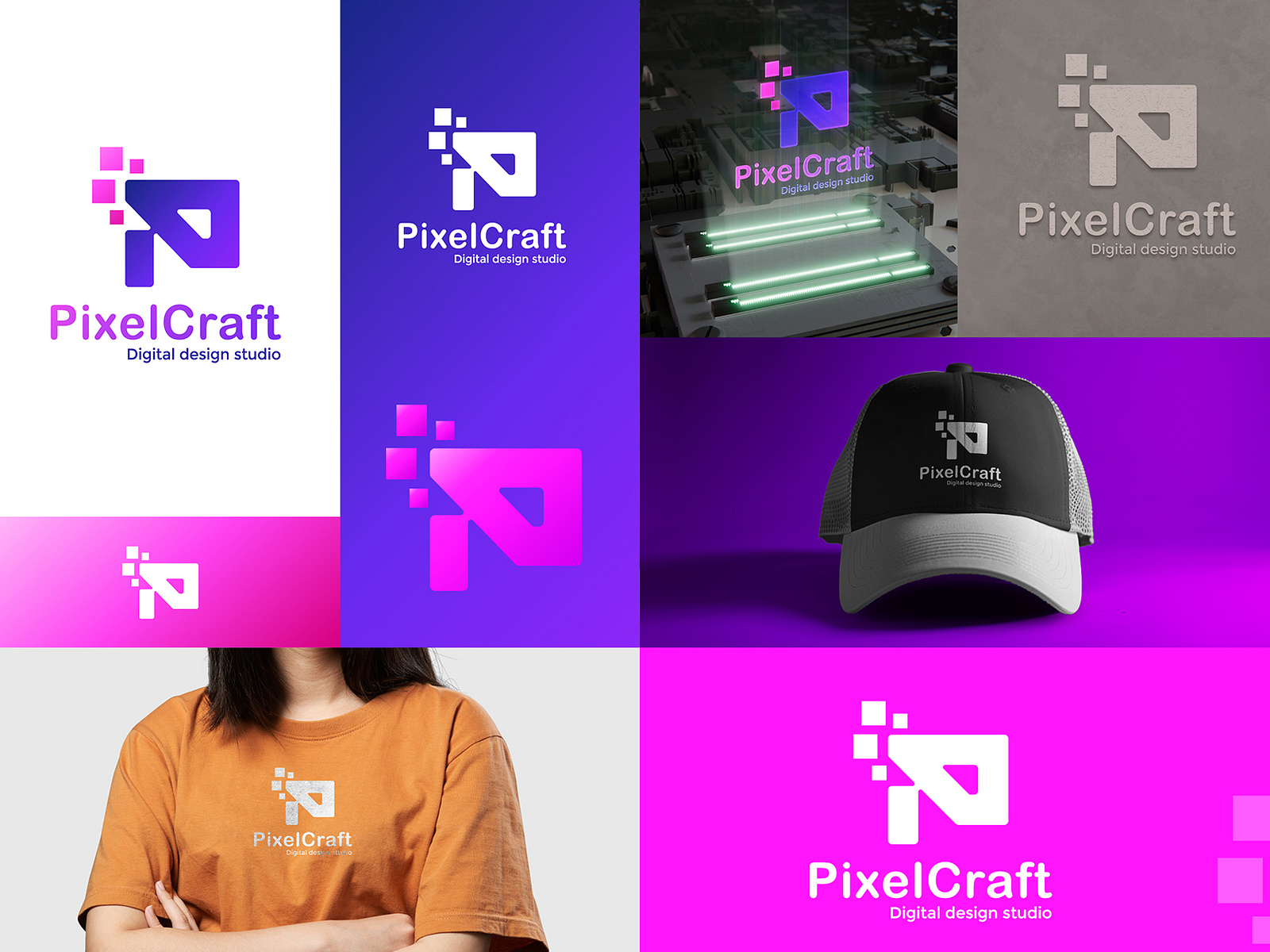 PixelCraft: Innovative Digital Design Studio Logo by Rejuar Rahman ...