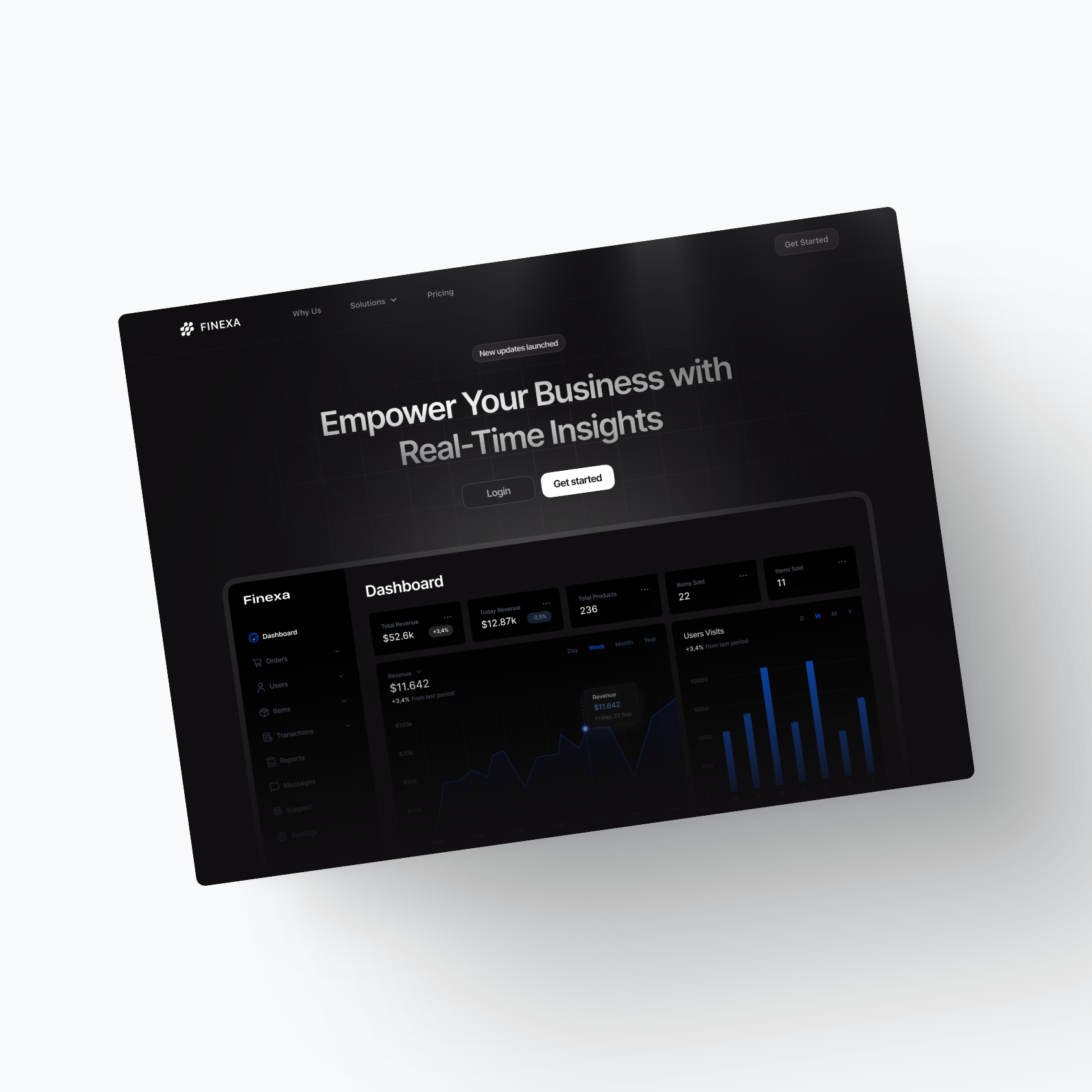 Dark mode SaaS hero section by Yashwanth V. on Dribbble