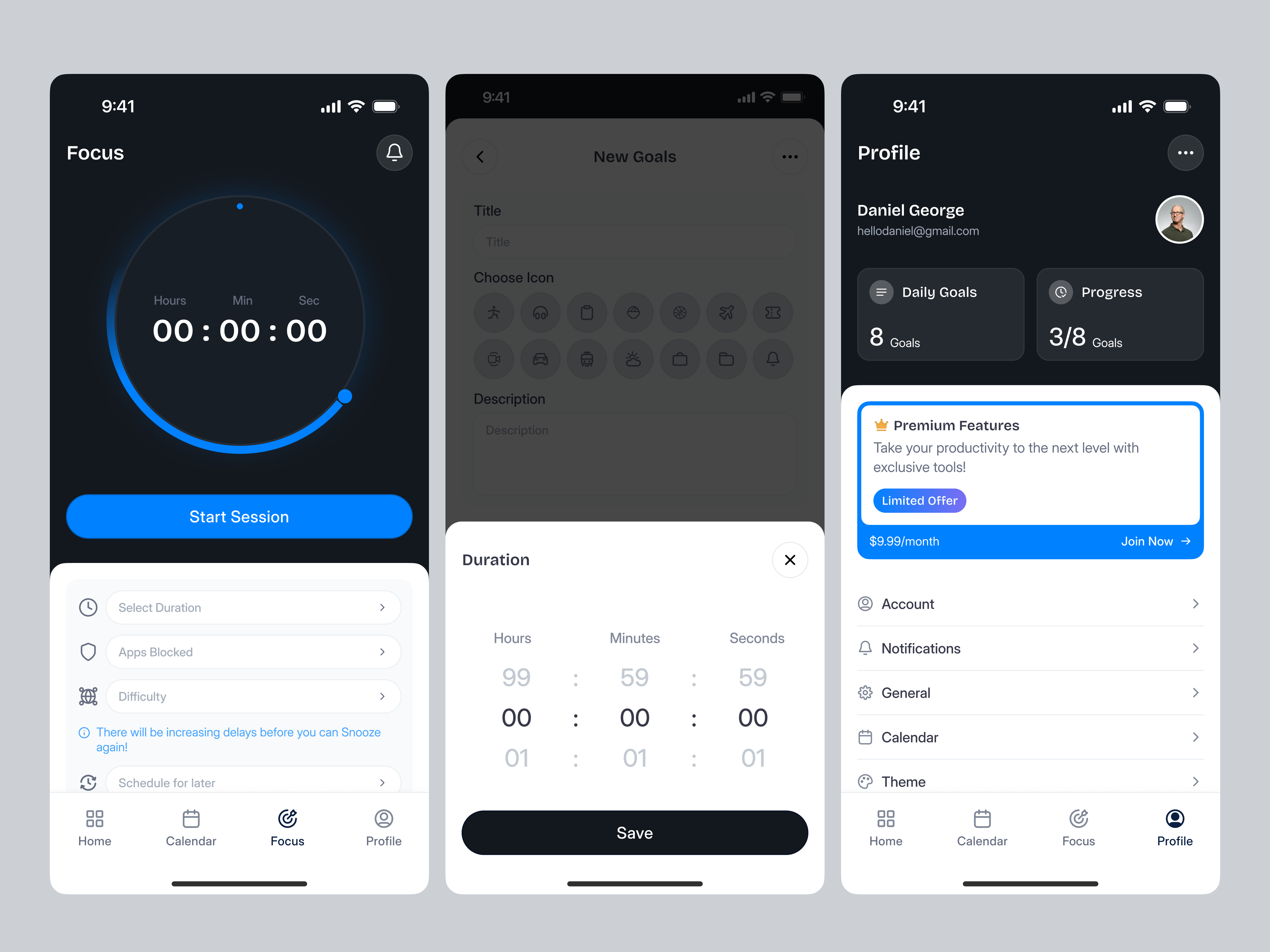 Productivity Mobile App UI/UX - Full Screen by Keitoto on Dribbble