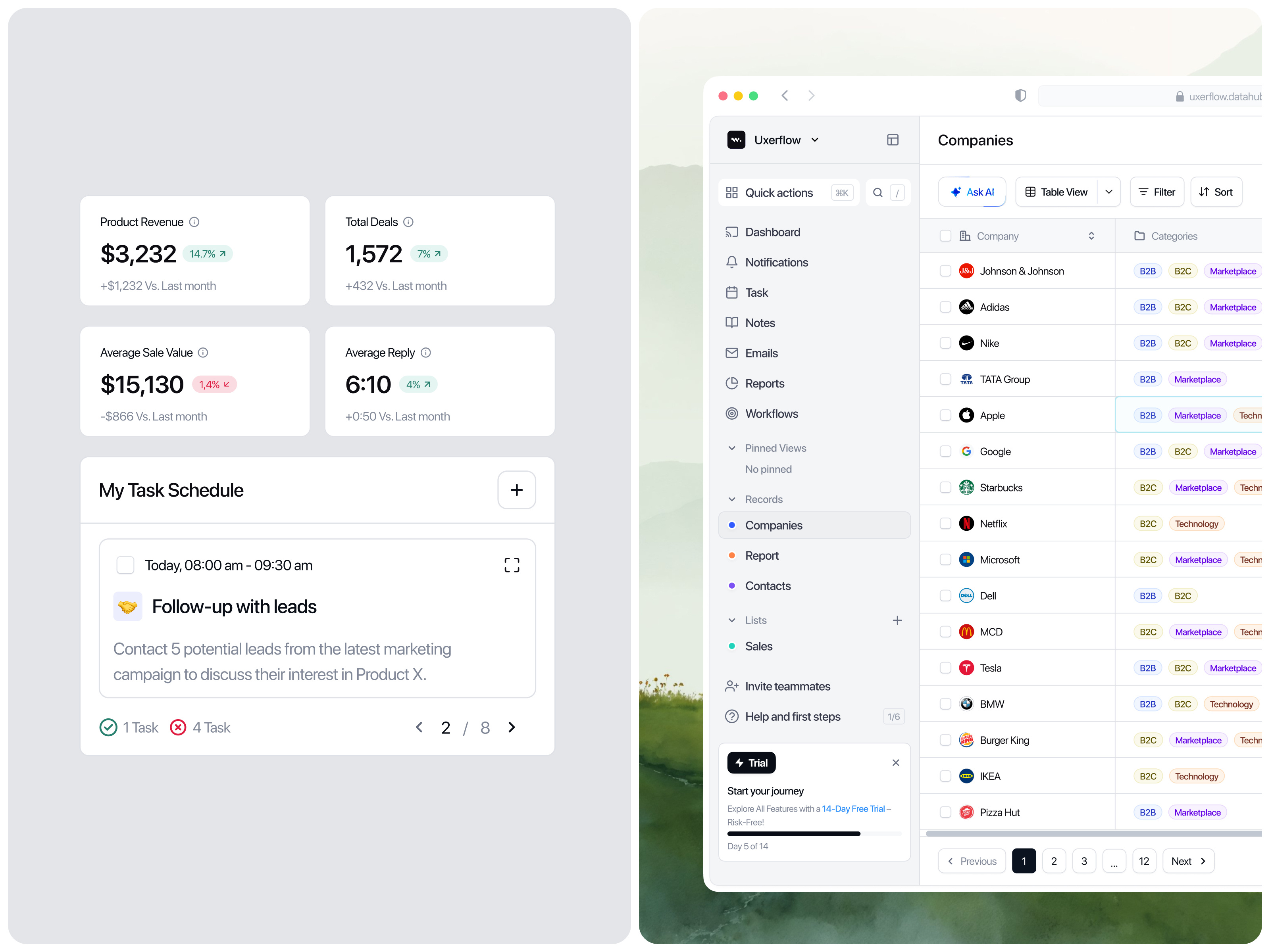 Datahub - Table Companies by Uxerflow UI/UX for Uxerflow on Dribbble
