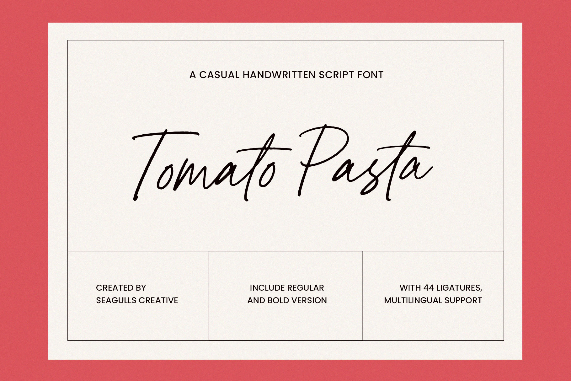 Tomato Pasta Handwritten Script Font by Seagulls Creative on Dribbble