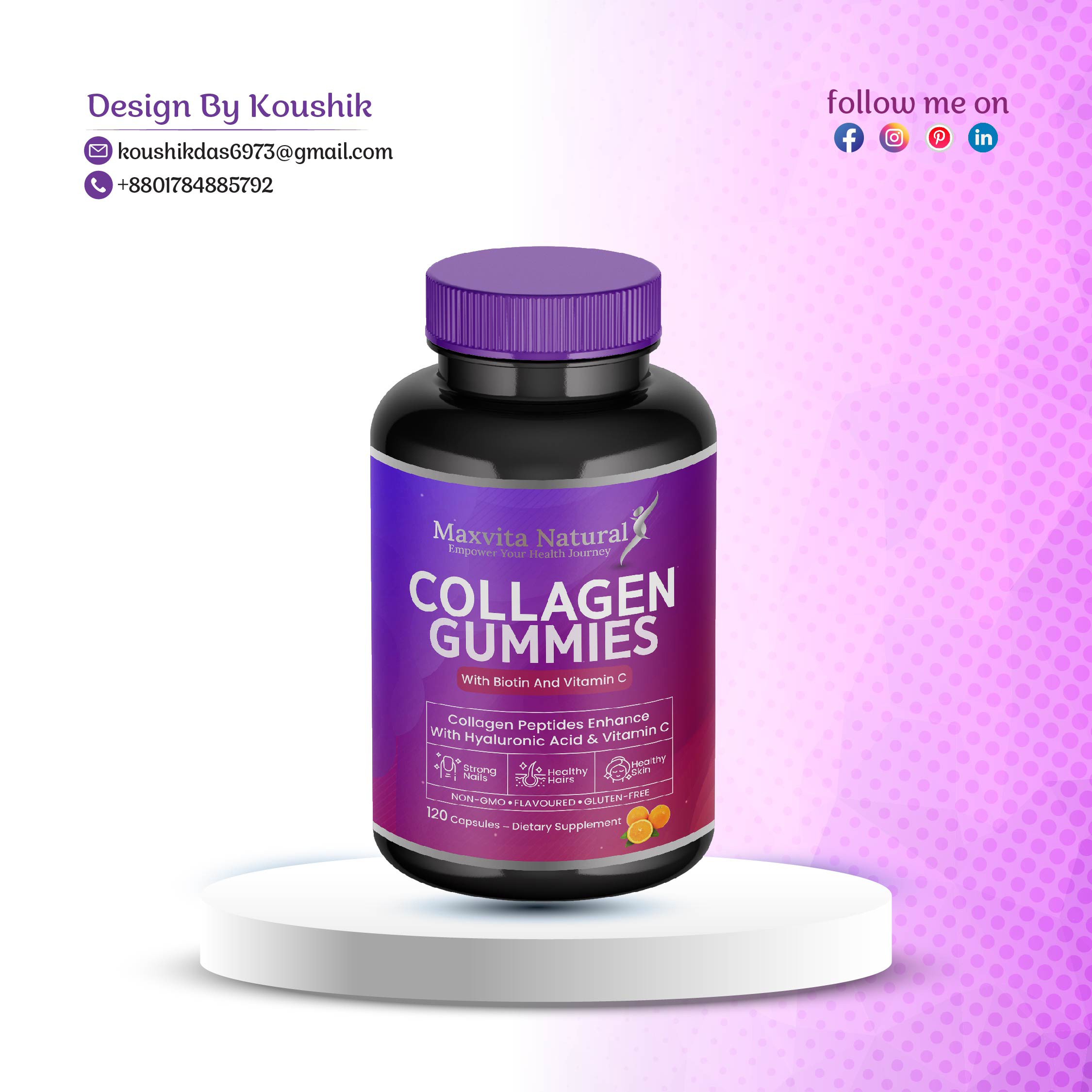 Collagen Supplement Label Design by Koushik Das on Dribbble