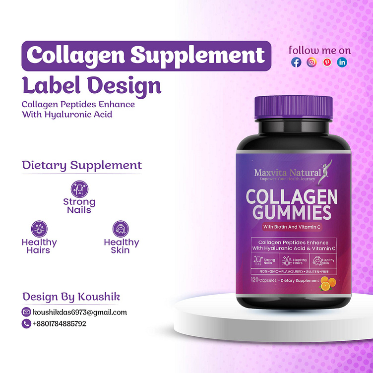 Collagen Supplement Label Design by Koushik Das on Dribbble