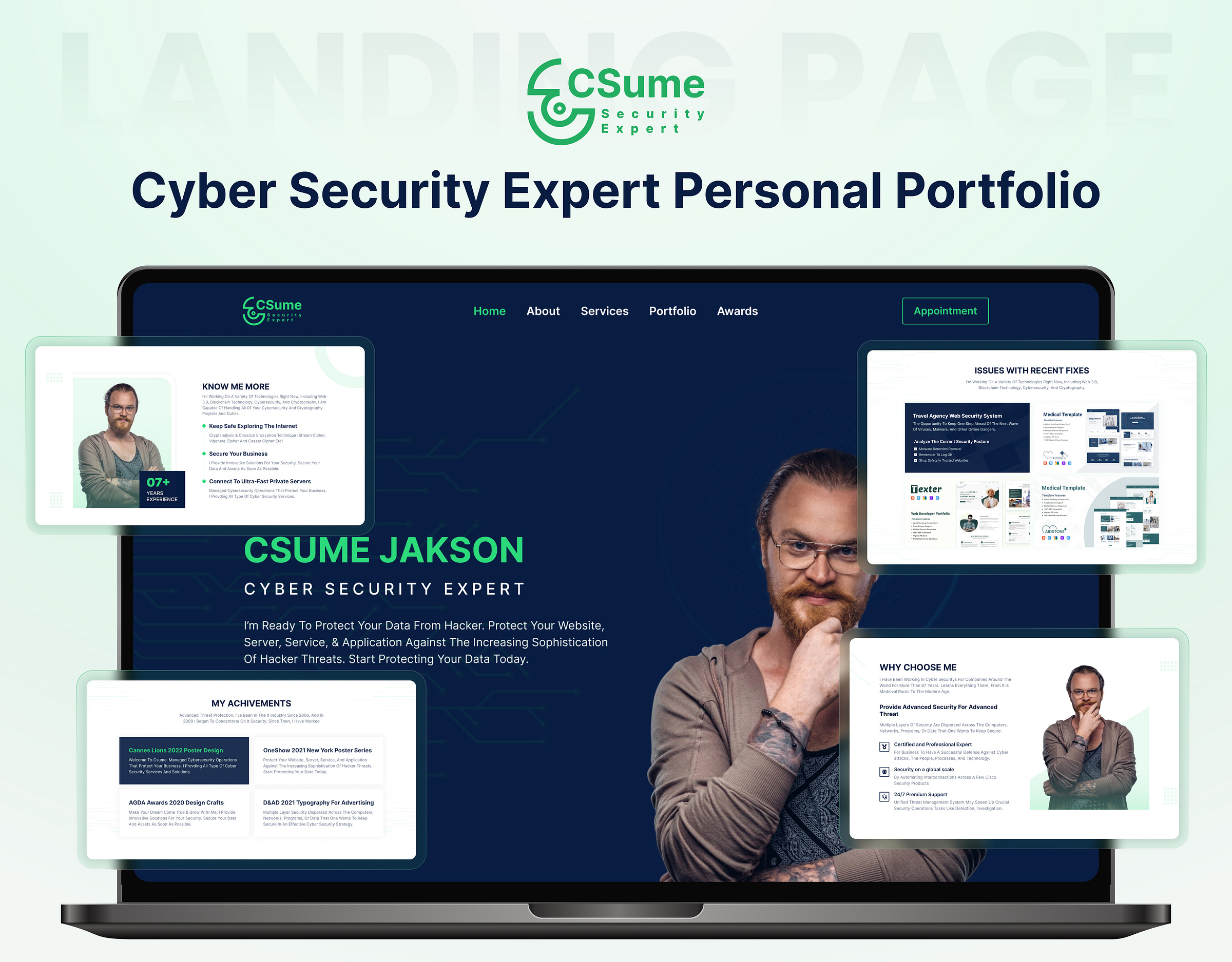 Cyber Security Experts Portfolio Website Template by Mahmudul Hasan Shaon on Dribbble
