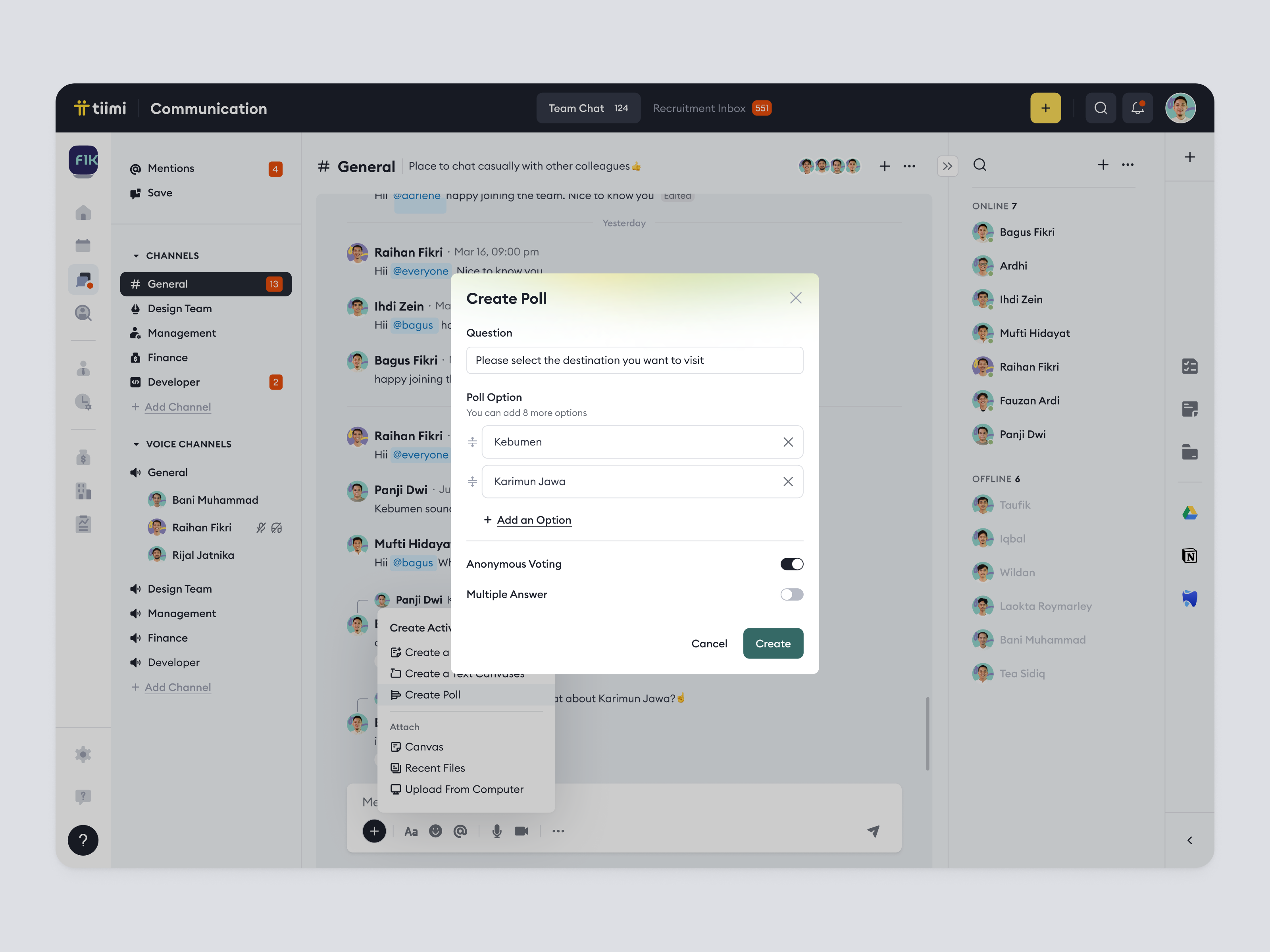 Tiimi: Team Communication Platform for SaaS HR Management by Bagus Fikri for Fikri Studio on ...