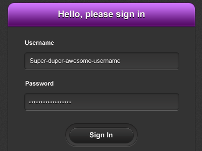 Sign In Panel by Collin Henderson on Dribbble