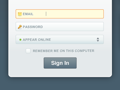 Login panel by Winnie Lim on Dribbble