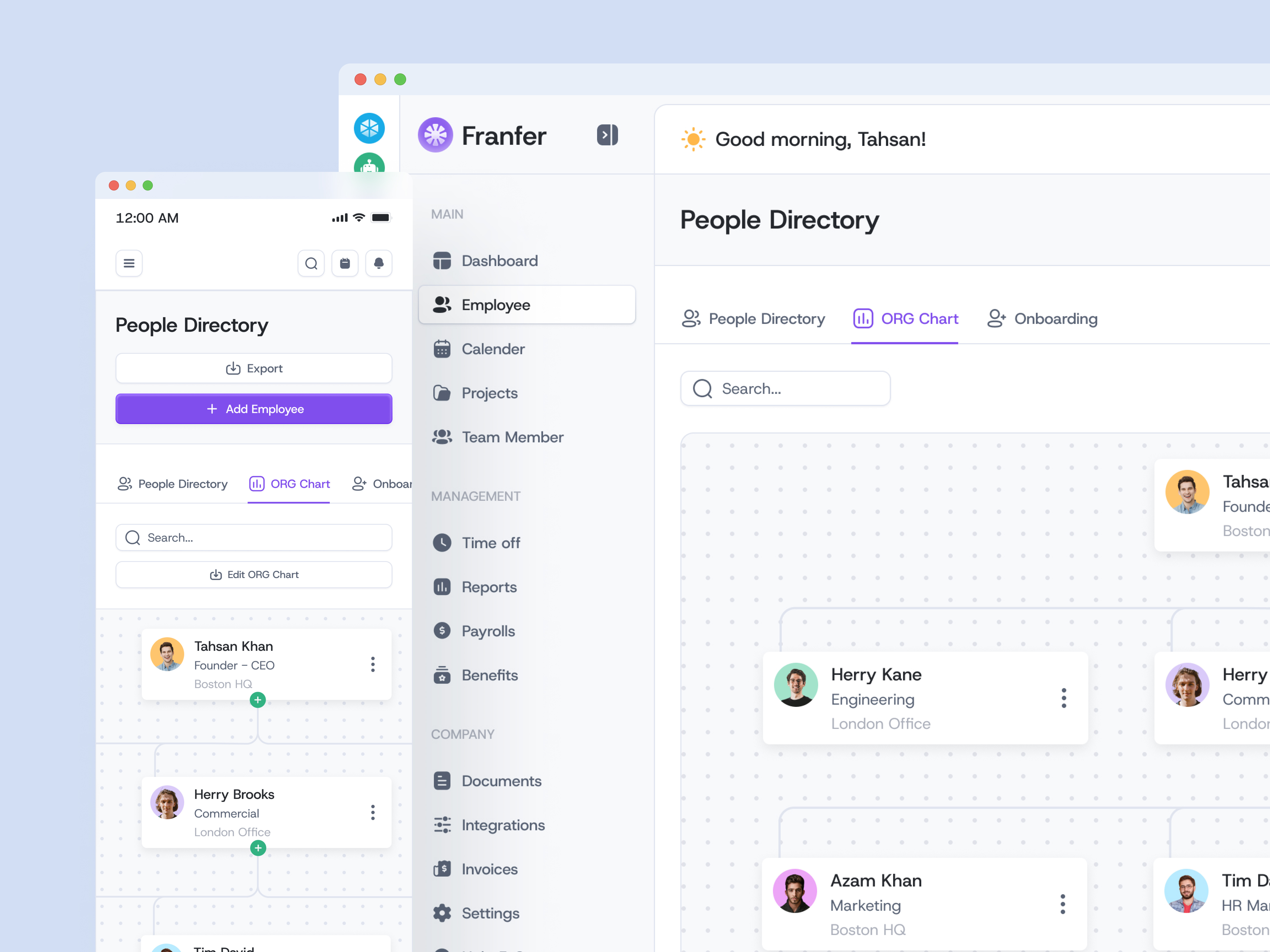Employee ORG Chart Dashboard by Anuwar Hossen on Dribbble