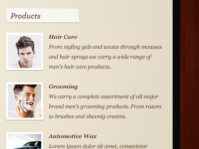 Barber's website by 3magine on Dribbble