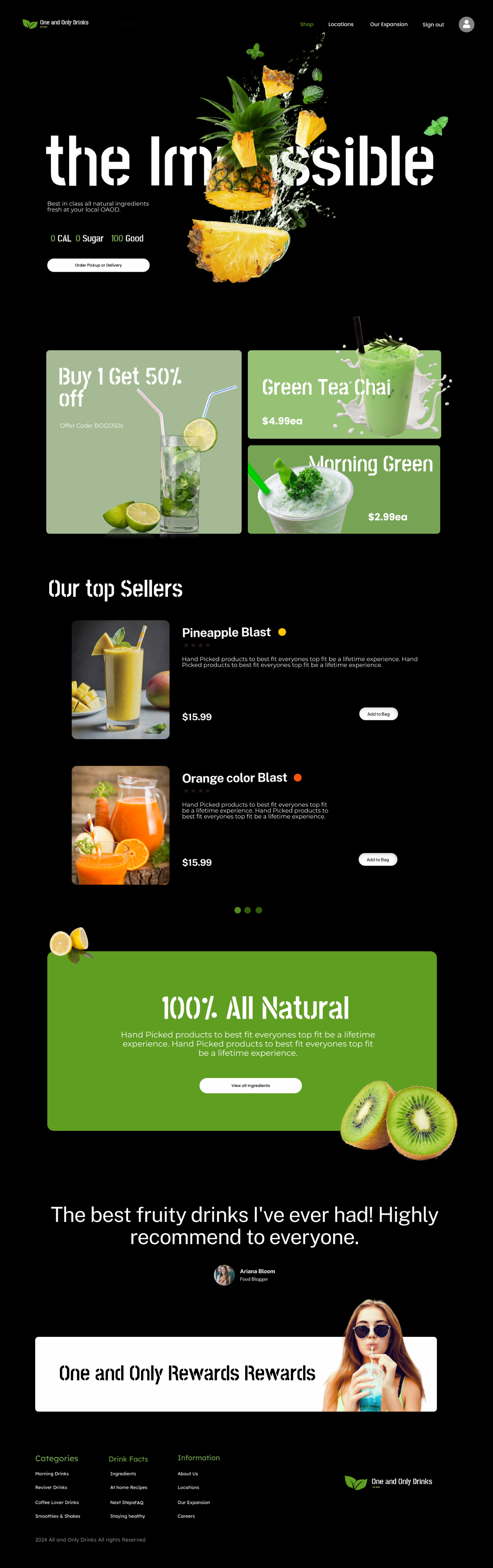 One and Only Drinks Website Design by Novaforge Design LLC on Dribbble