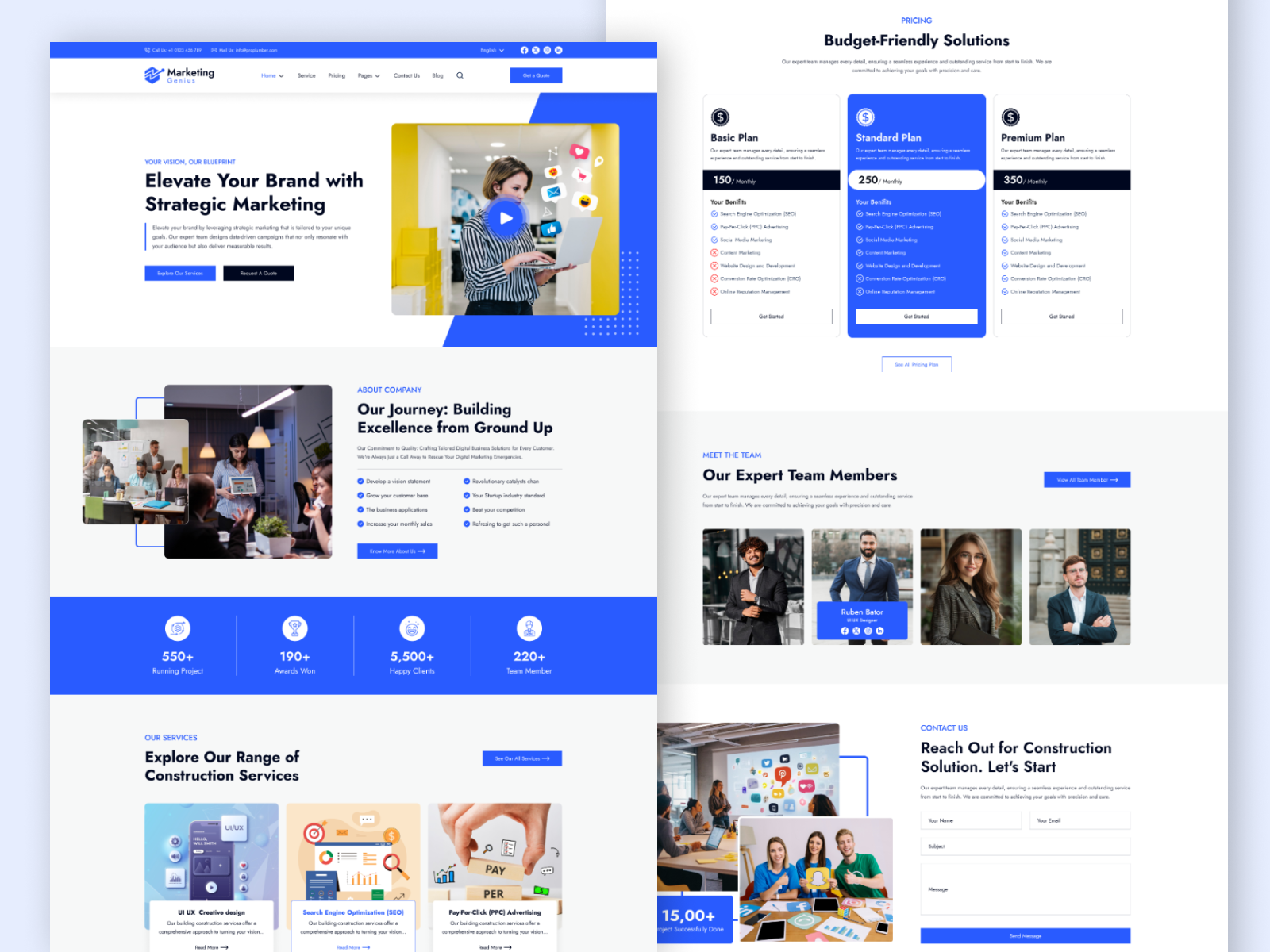 Digital Marketing Agency Website UI Design by Genius Ocean on Dribbble