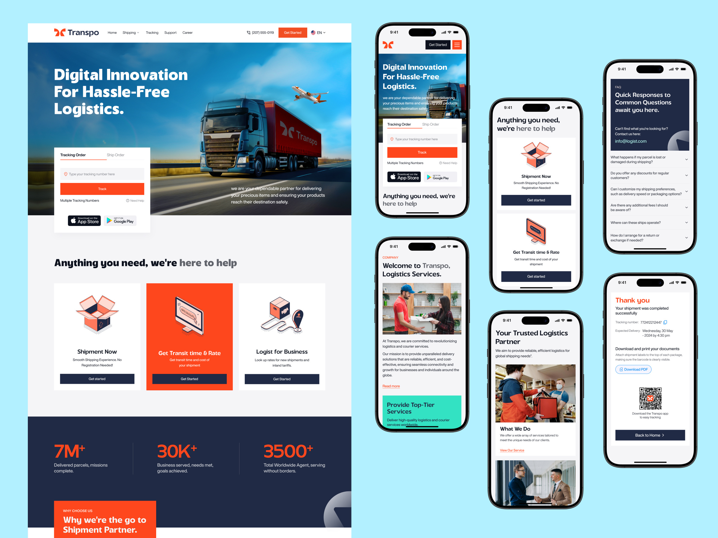 Logistic Mobile Website I Transpo by Musemind Branding & Web Design on Dribbble