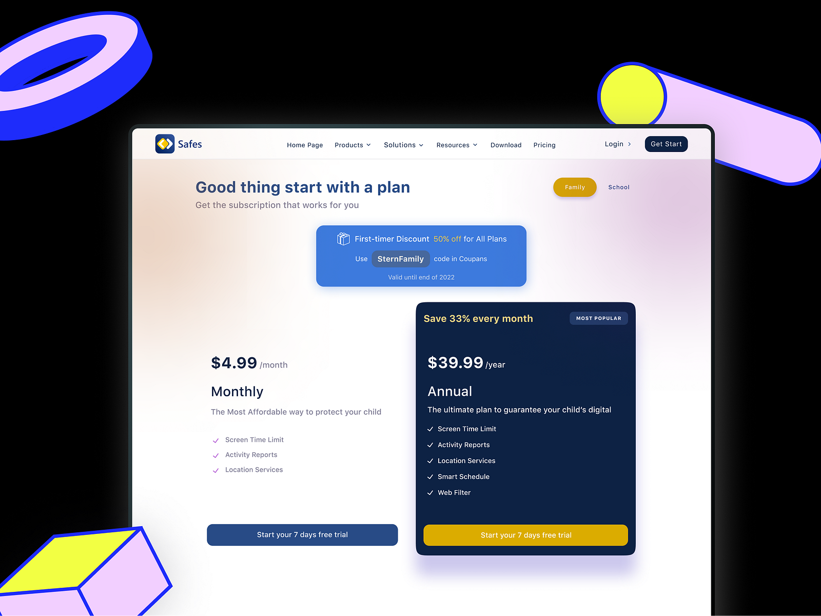 Pricing Page Website Page Design Idea - Desktop View by Farhad ...