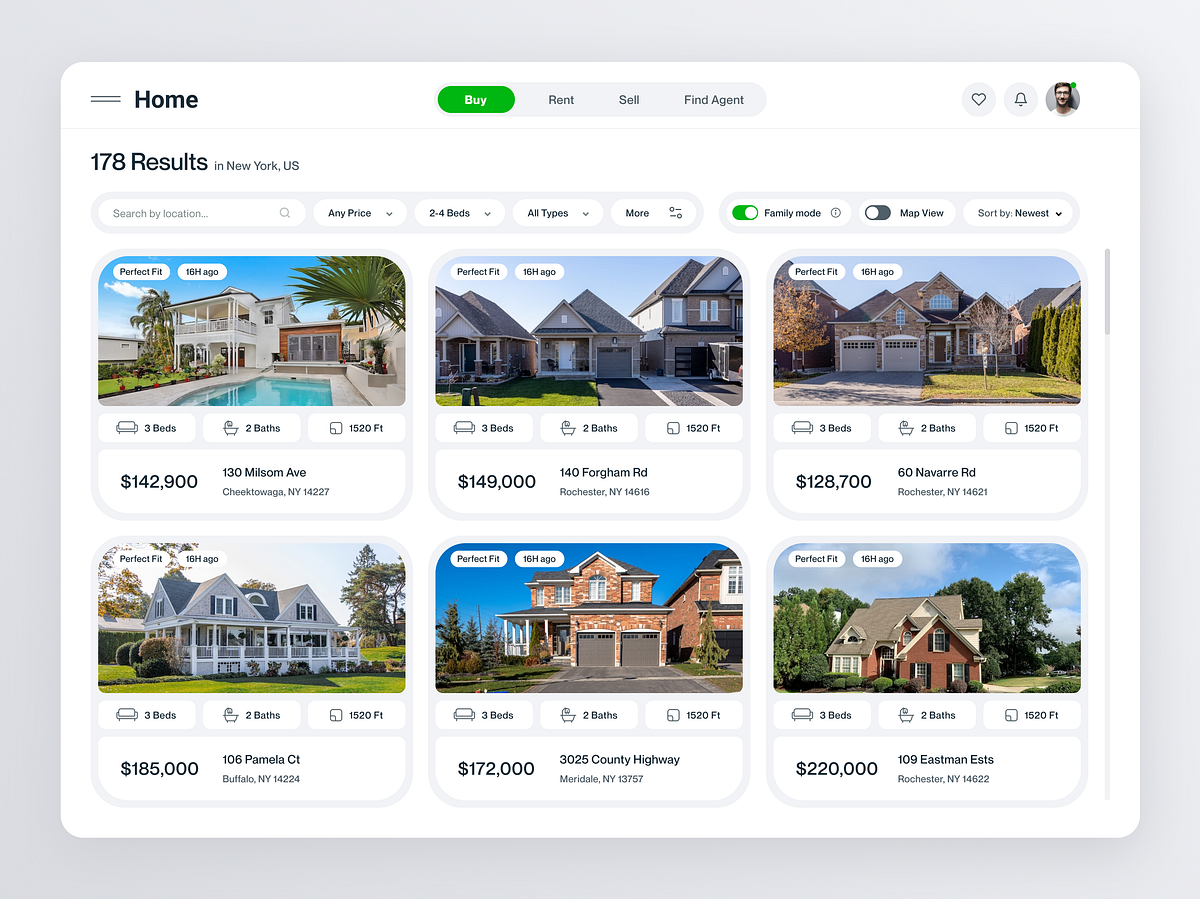 Real estate web app by Gurvinder Singh on Dribbble
