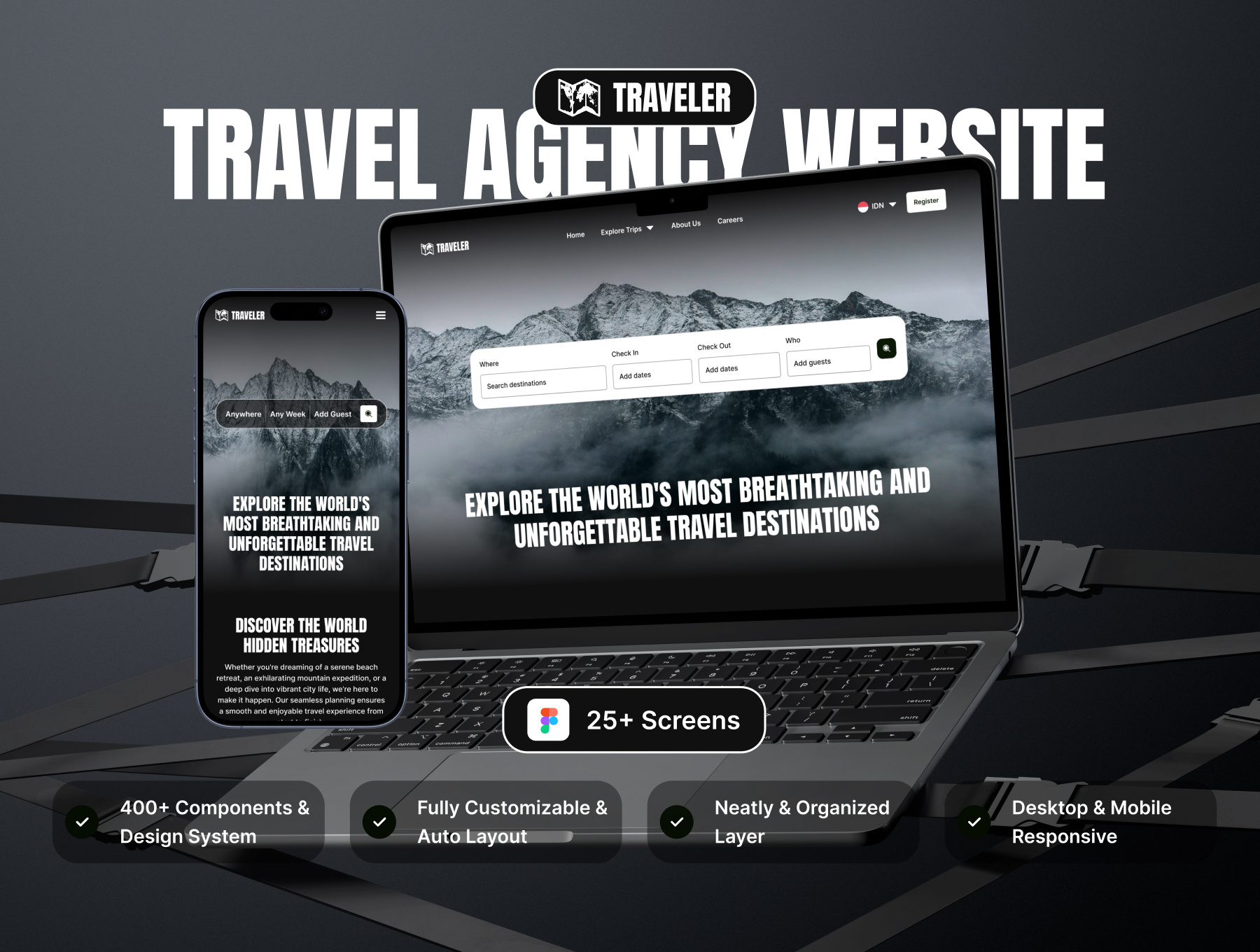 Traveler UI Kit - Travel Booking Website (Login & Register Page) by ...