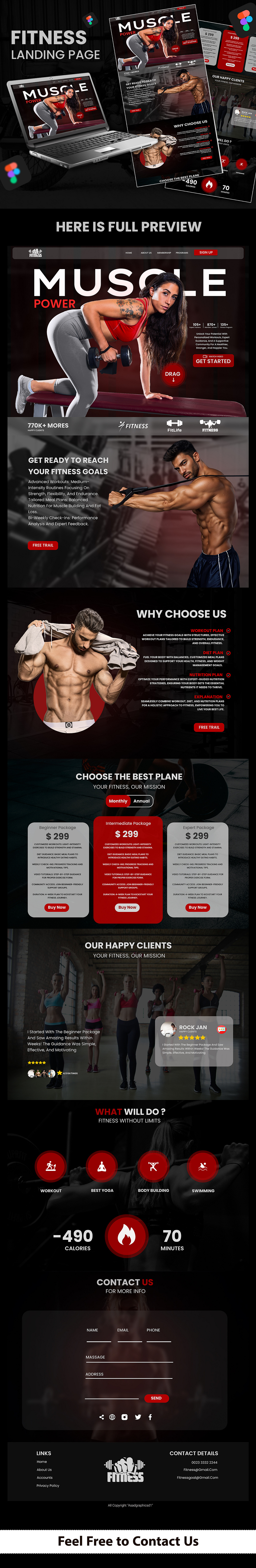 Modern Fitness UI/UX Landing Page Design for Health Enthusiasts by Asad ...