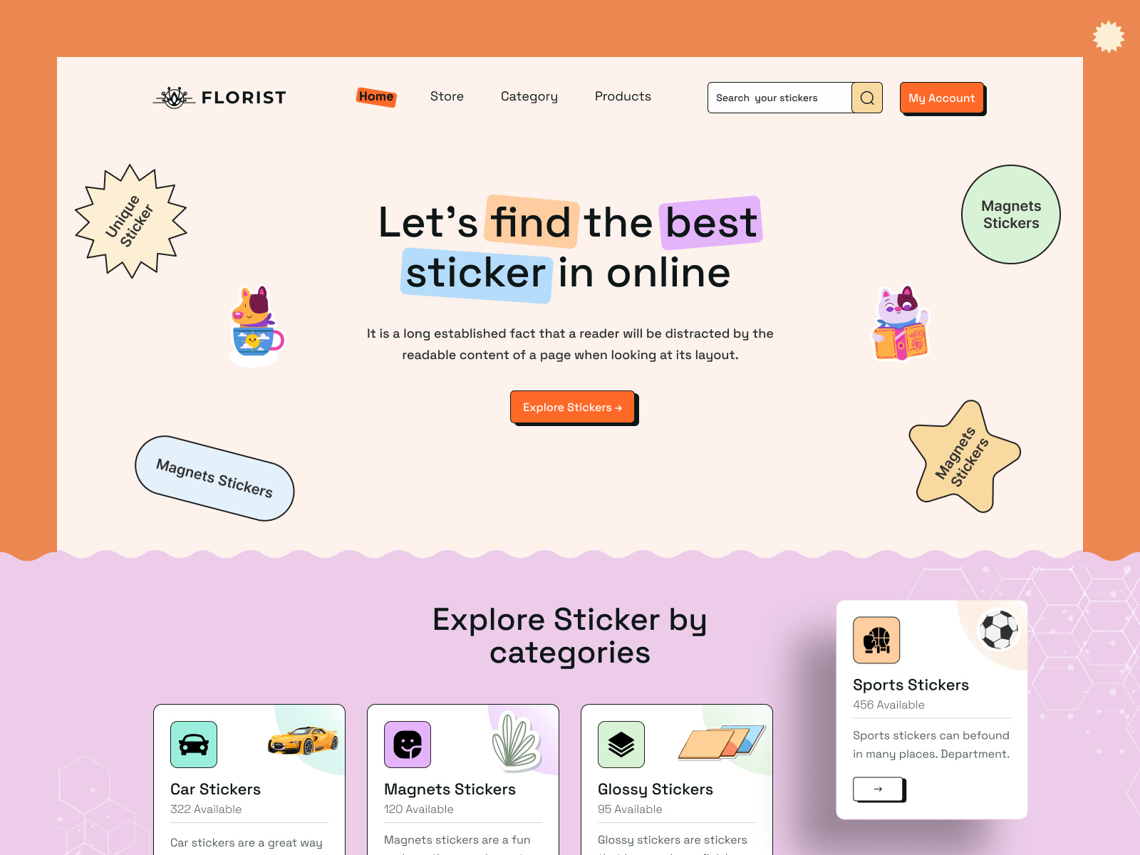 Sticker Store Landing Page | E-commerce Website Design by PlutoHub on ...