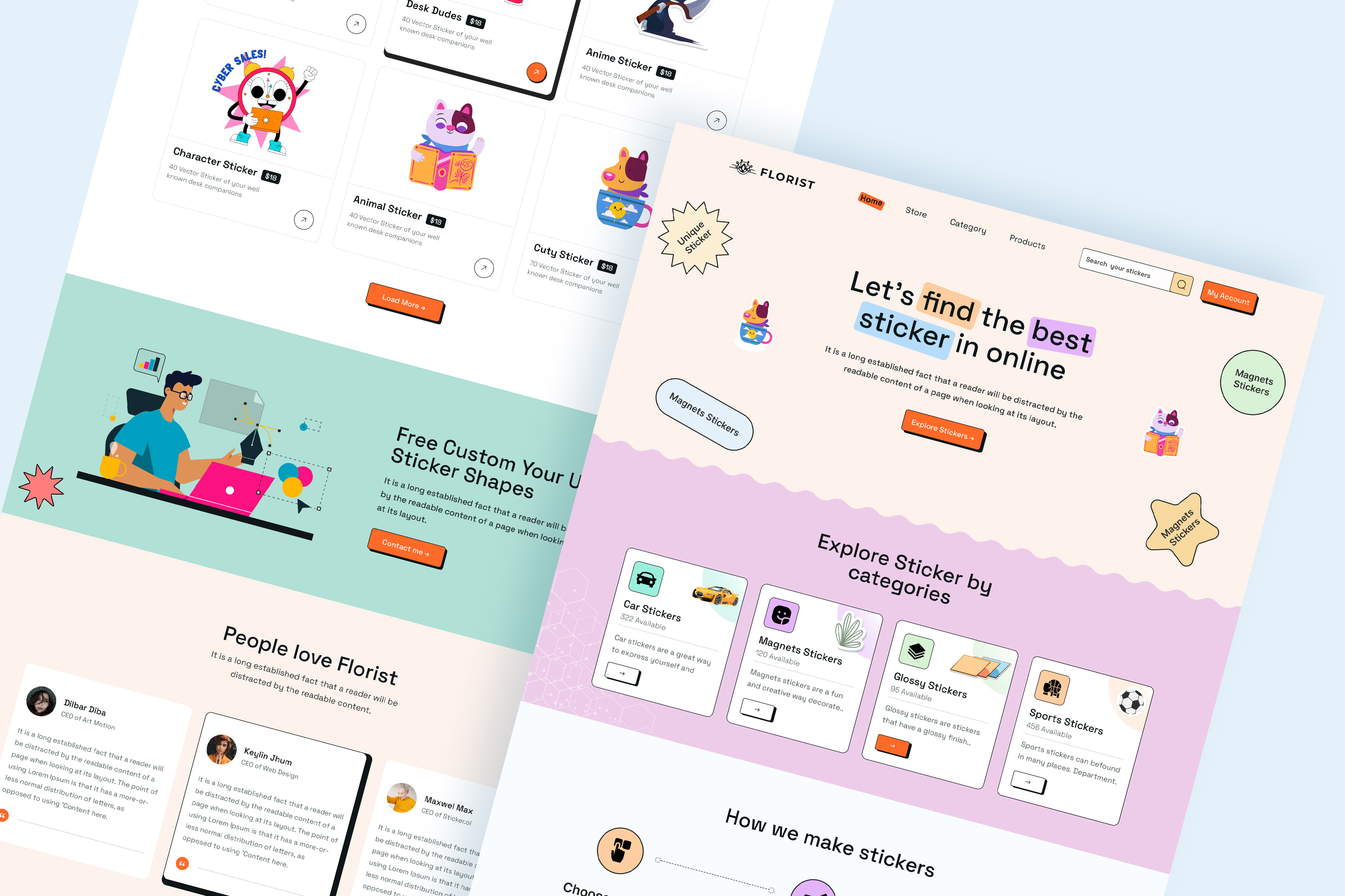 Sticker Store Landing Page | E-commerce Website Design by PlutoHub on ...