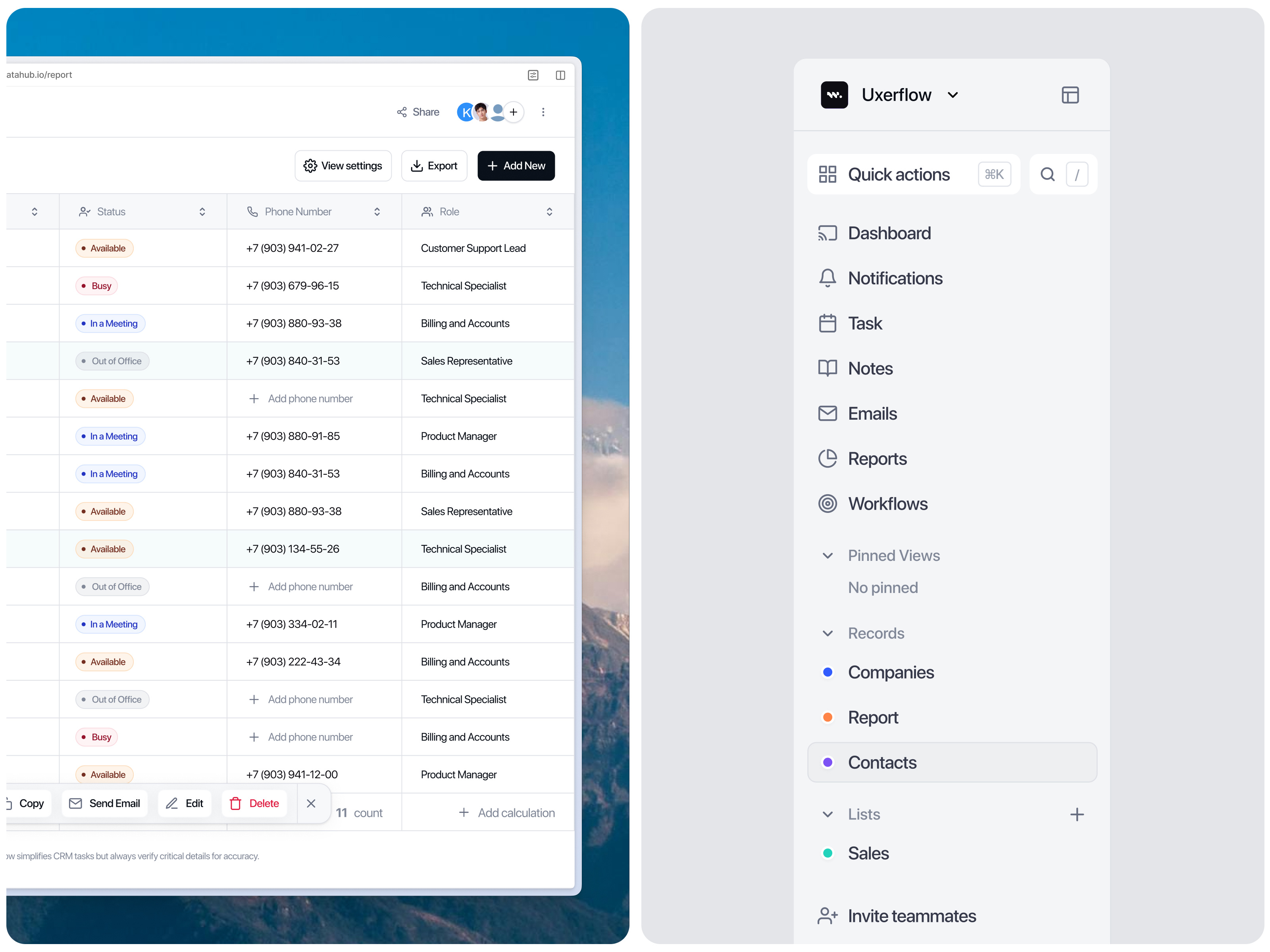 Datahub - Contact Data by Uxerflow UI/UX for Uxerflow on Dribbble