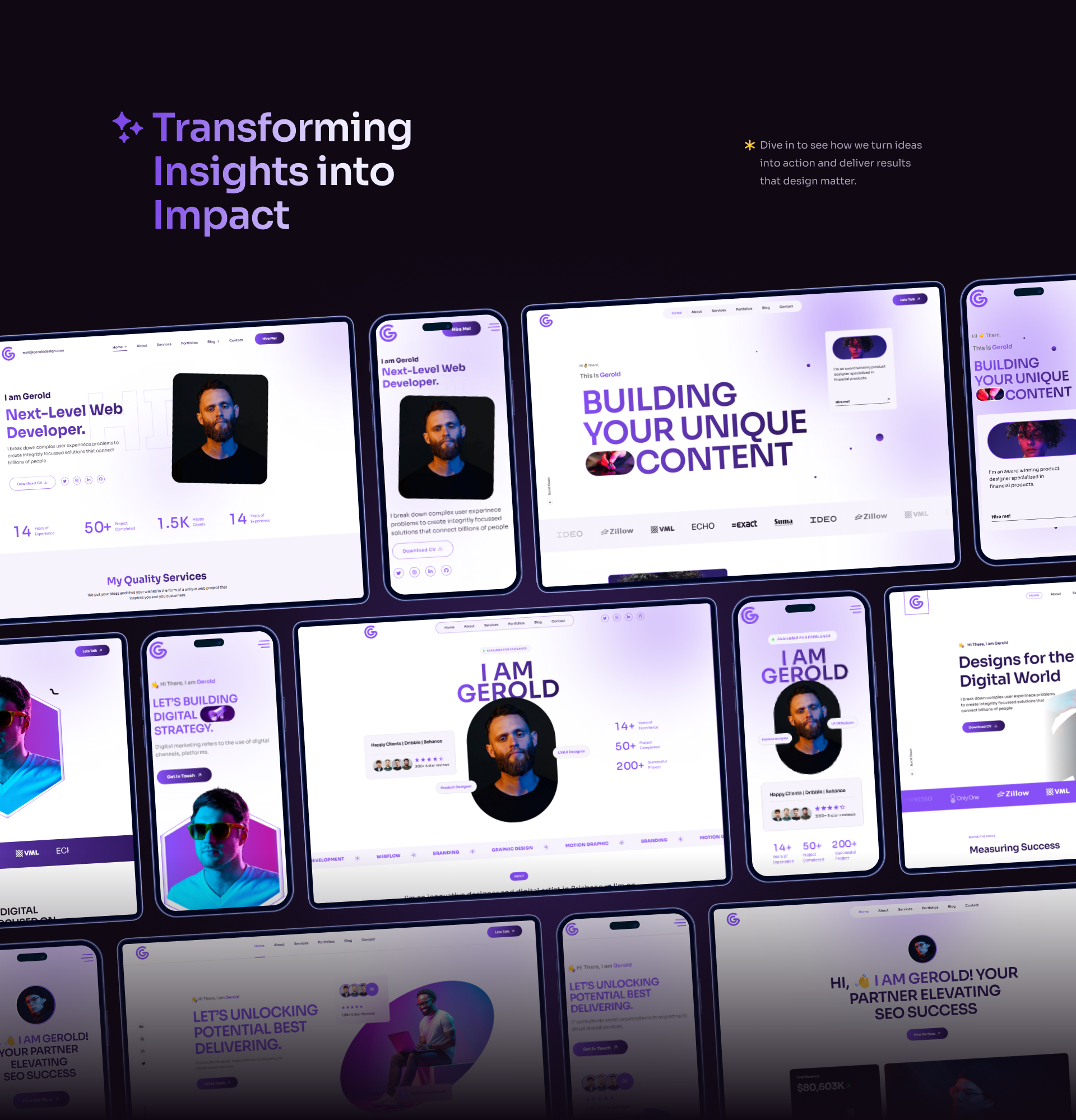 Gerold - Personal Portfolio Website | UI/UX Design by Theme Junction on Dribbble