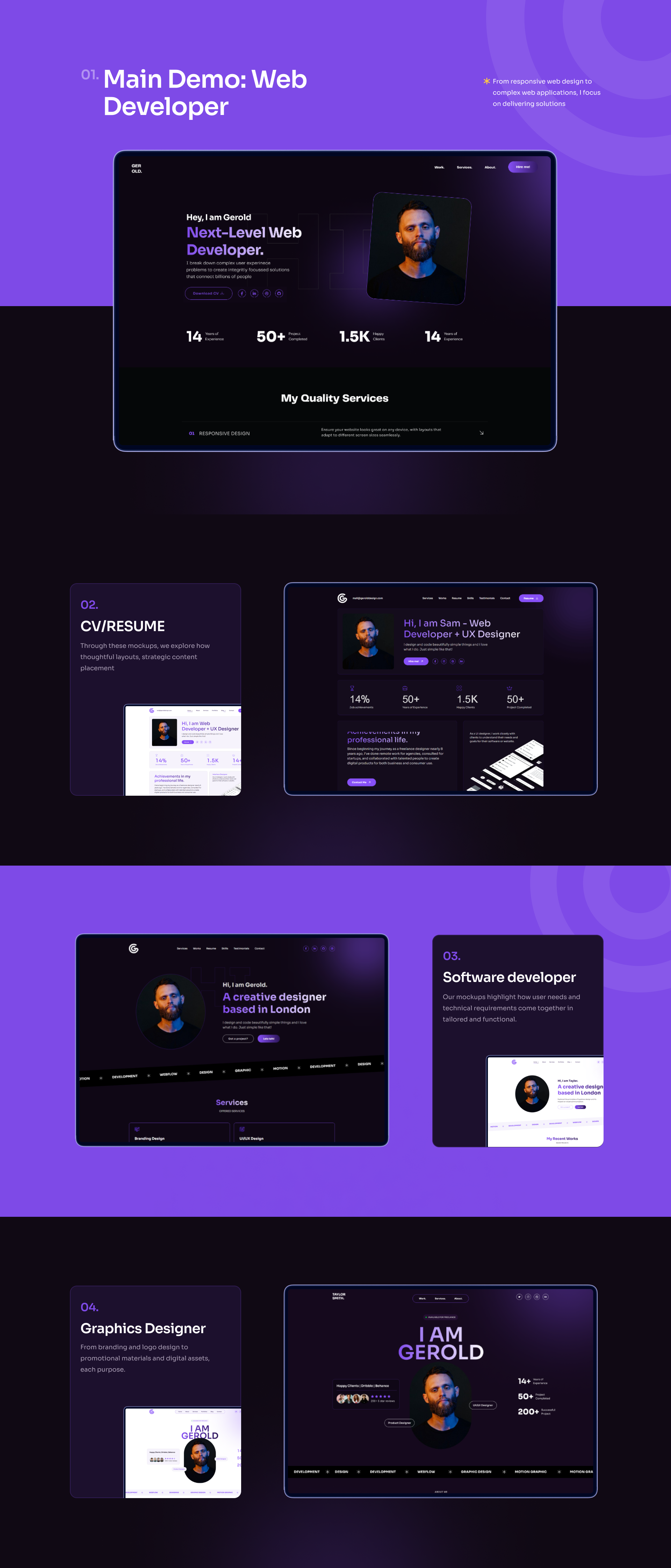 Gerold - Personal Portfolio Website | UI/UX Design by Theme Junction on Dribbble