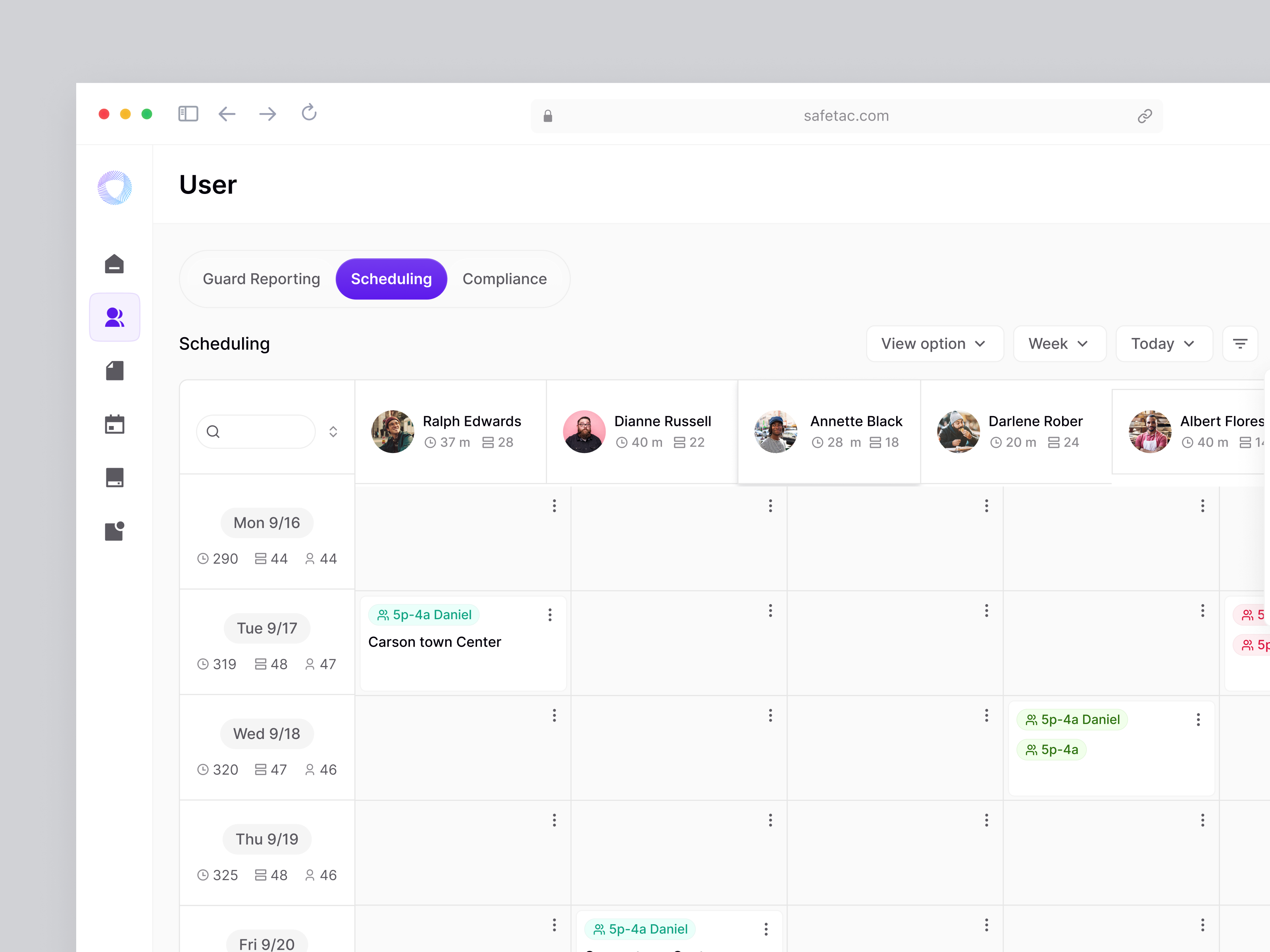Security Guard Application - Scheduling Dashboard by Shahid Miah UI UX ...