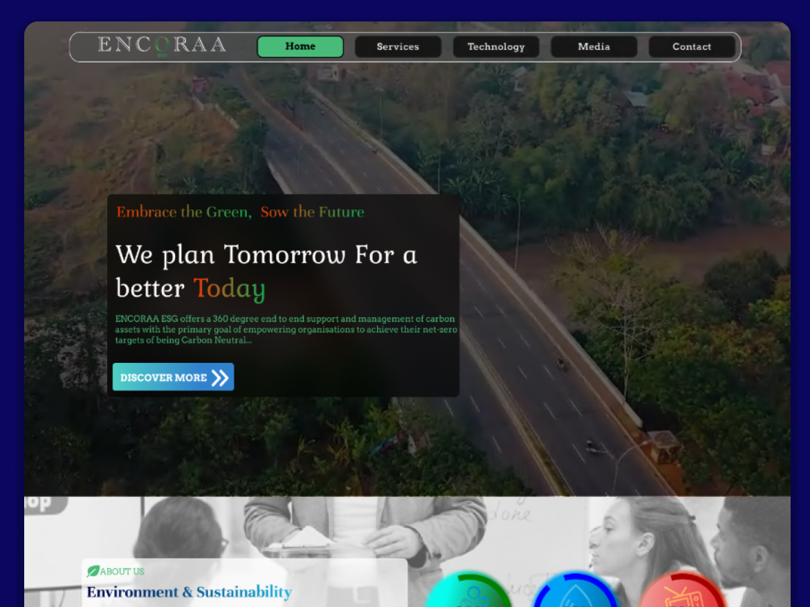 ENCORAA ESG Landing Page by Shivam Patel on Dribbble