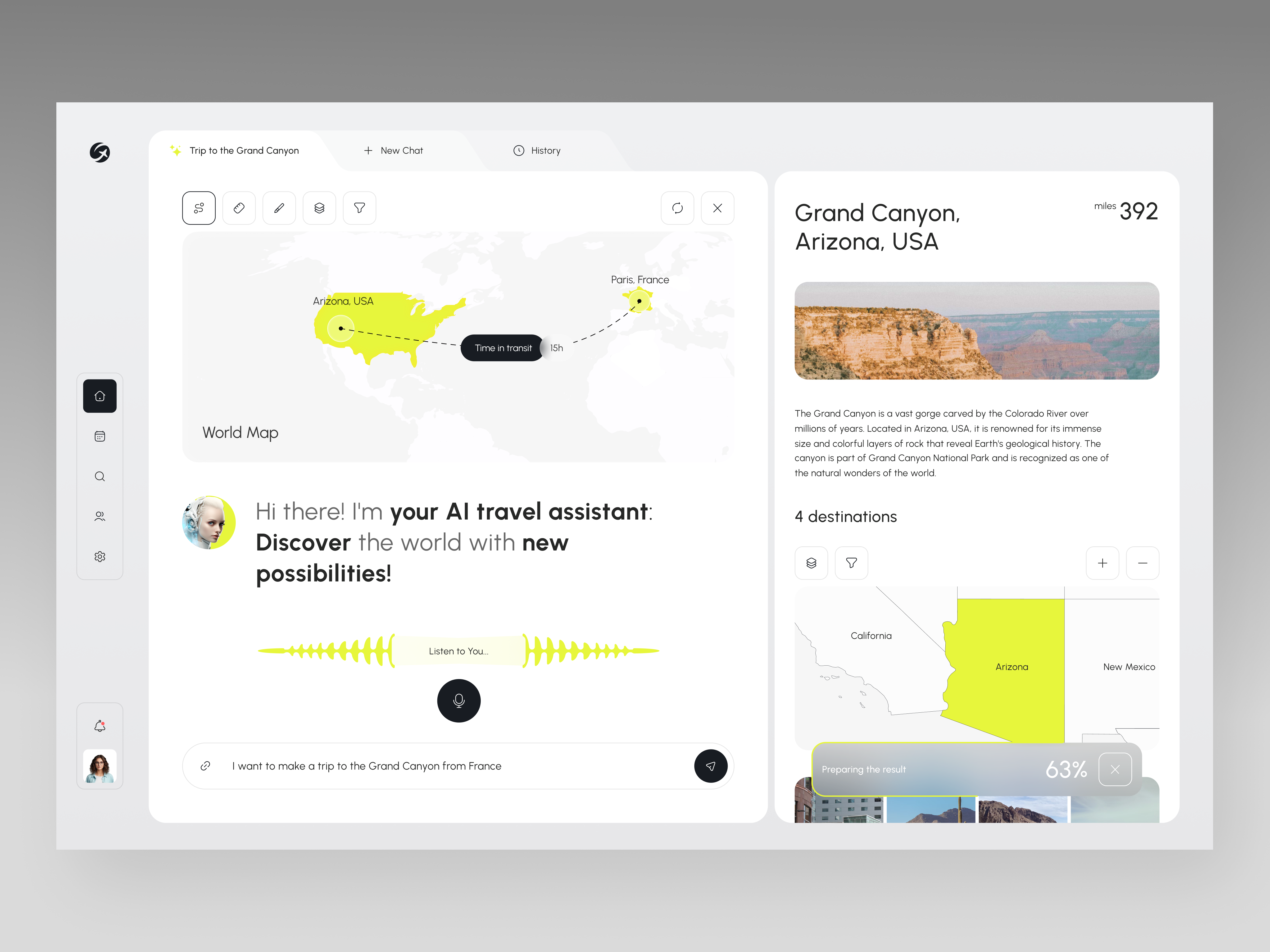 Geovea AI Assistant - Travel Web Dashboard by Jack R. for RonDesignLab ...