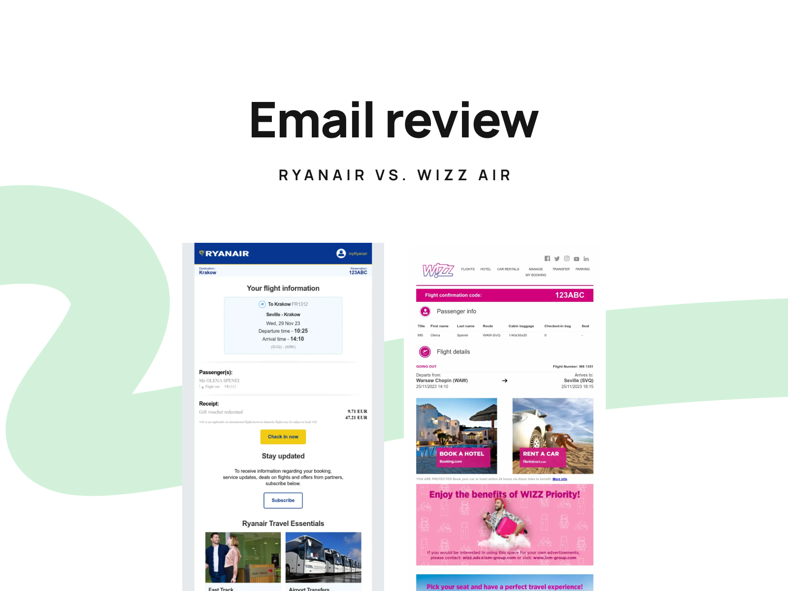 Email review Ryanair vs. Wizz Air by Stripo Email on Dribbble