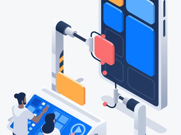 Mobile app development. Lottie JSON isometric animation. by Oleg Erin ...