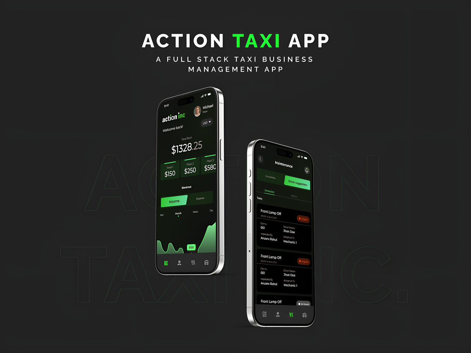 Action Taxi- Taxi Management Service by arunav rahul on Dribbble