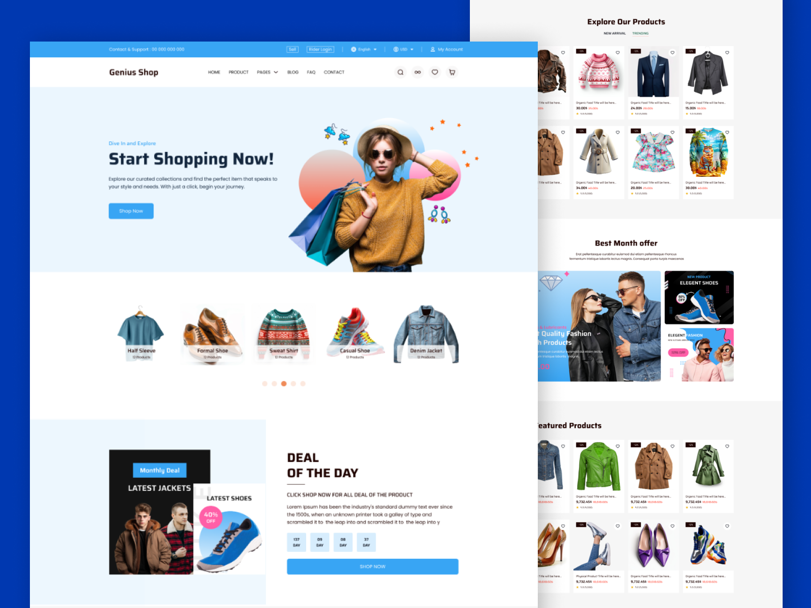 Ecommerce Clothing Store Website UI Design by Genius Ocean on Dribbble