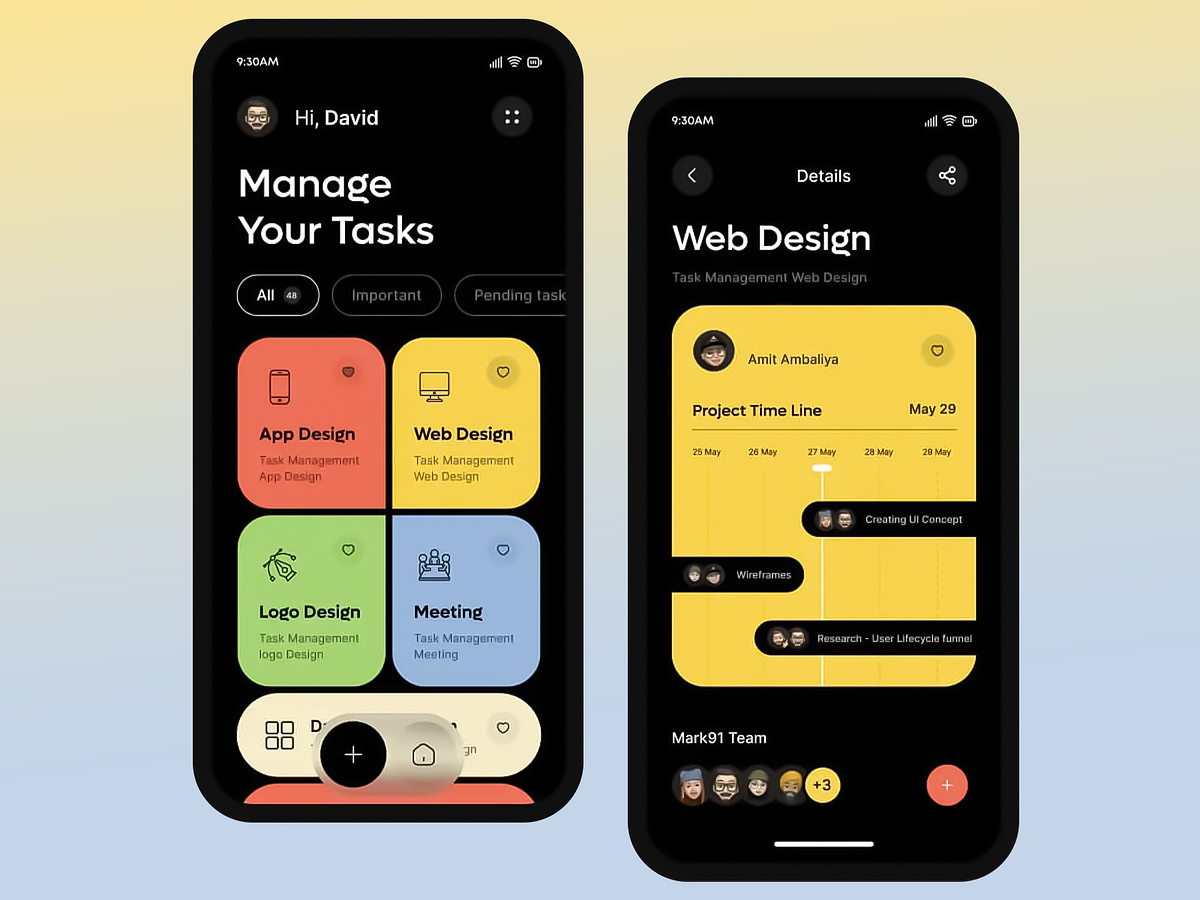 Smart Task Manager UI Design by Rafael Wing on Dribbble