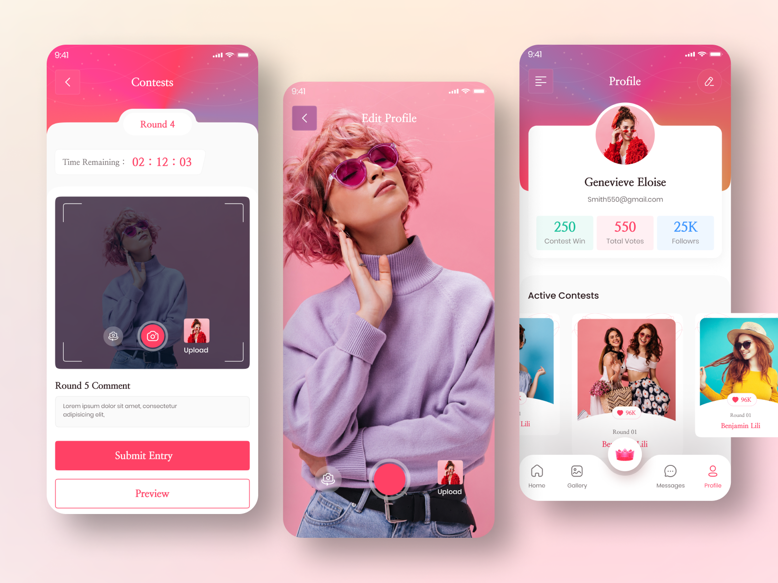 Beauty Contest App Design by Md Jahidul Islam on Dribbble