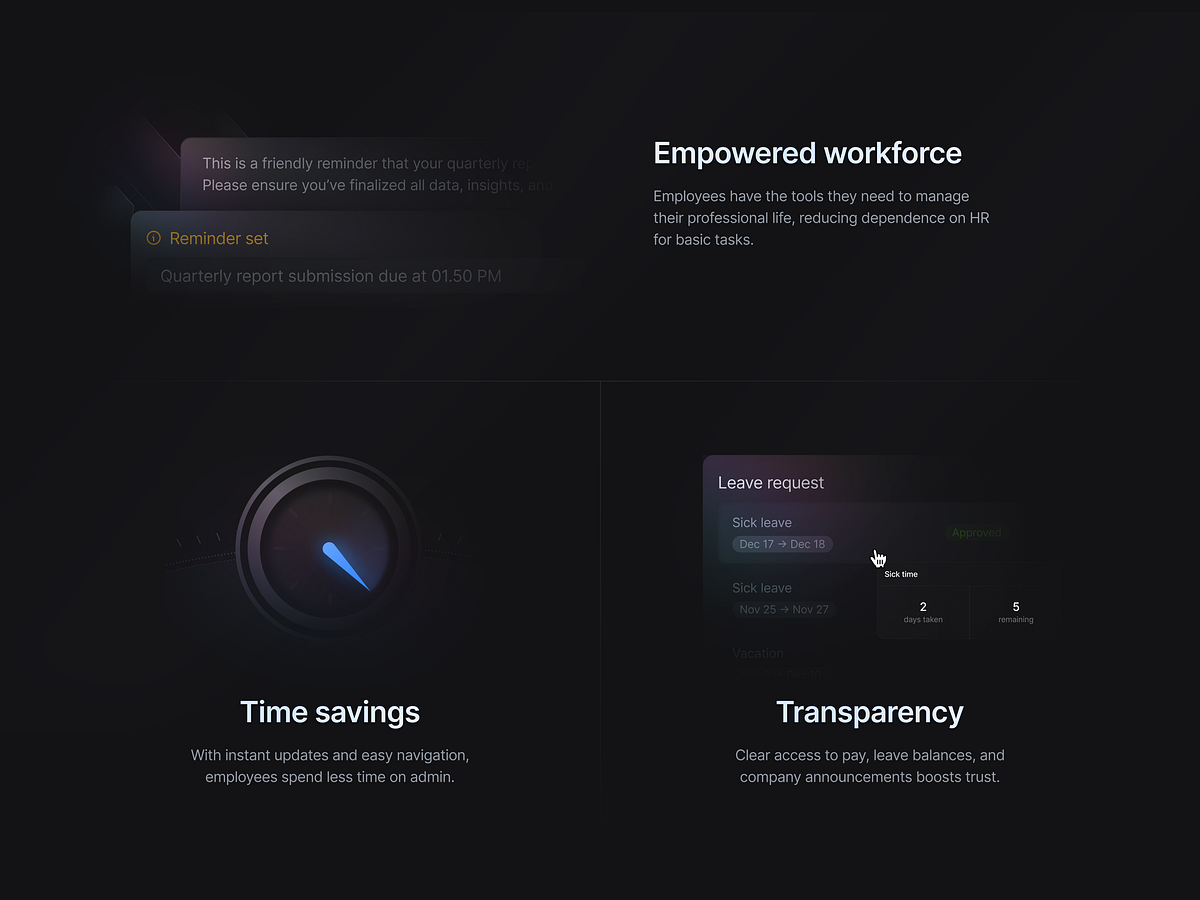 HR bento section by Morva Work for Morva Labs on Dribbble