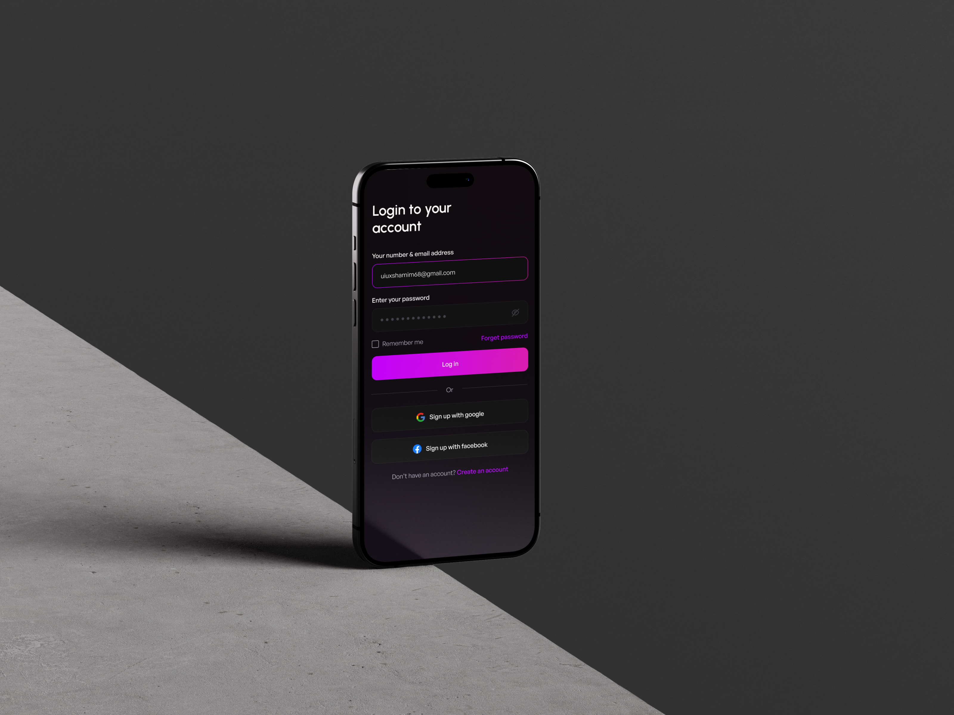 Mobile app login and sign up screen by GM SHAMIM on Dribbble