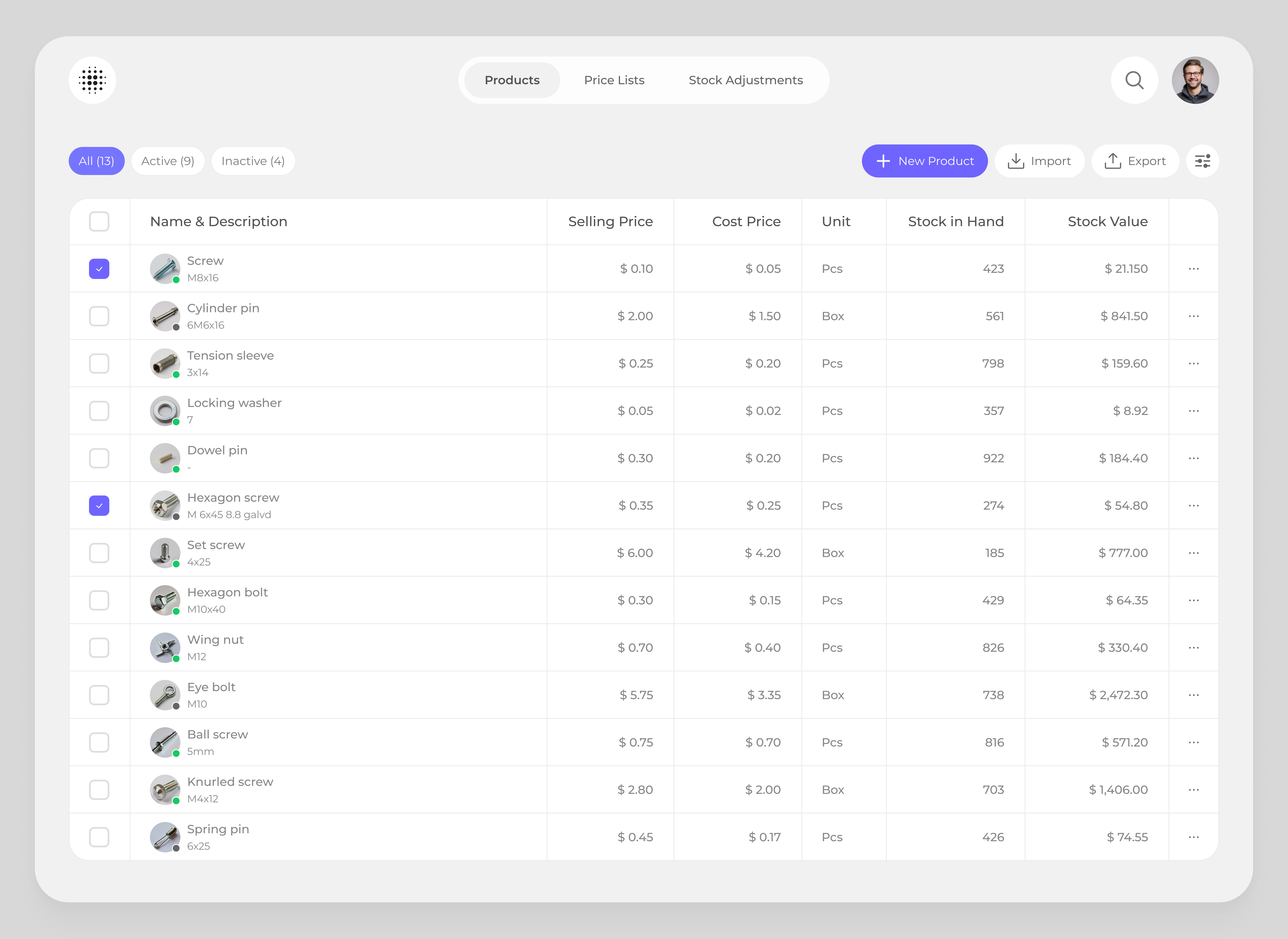 Inventory Management - Products Page by Basit on Dribbble