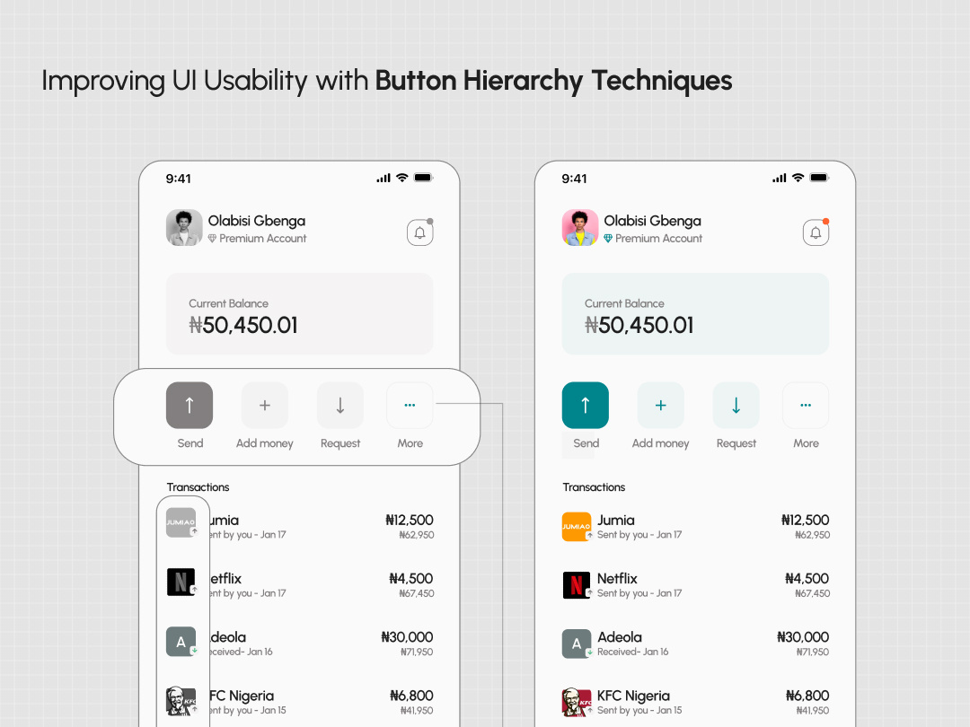 Button Hierarchy by dayo Mathew on Dribbble