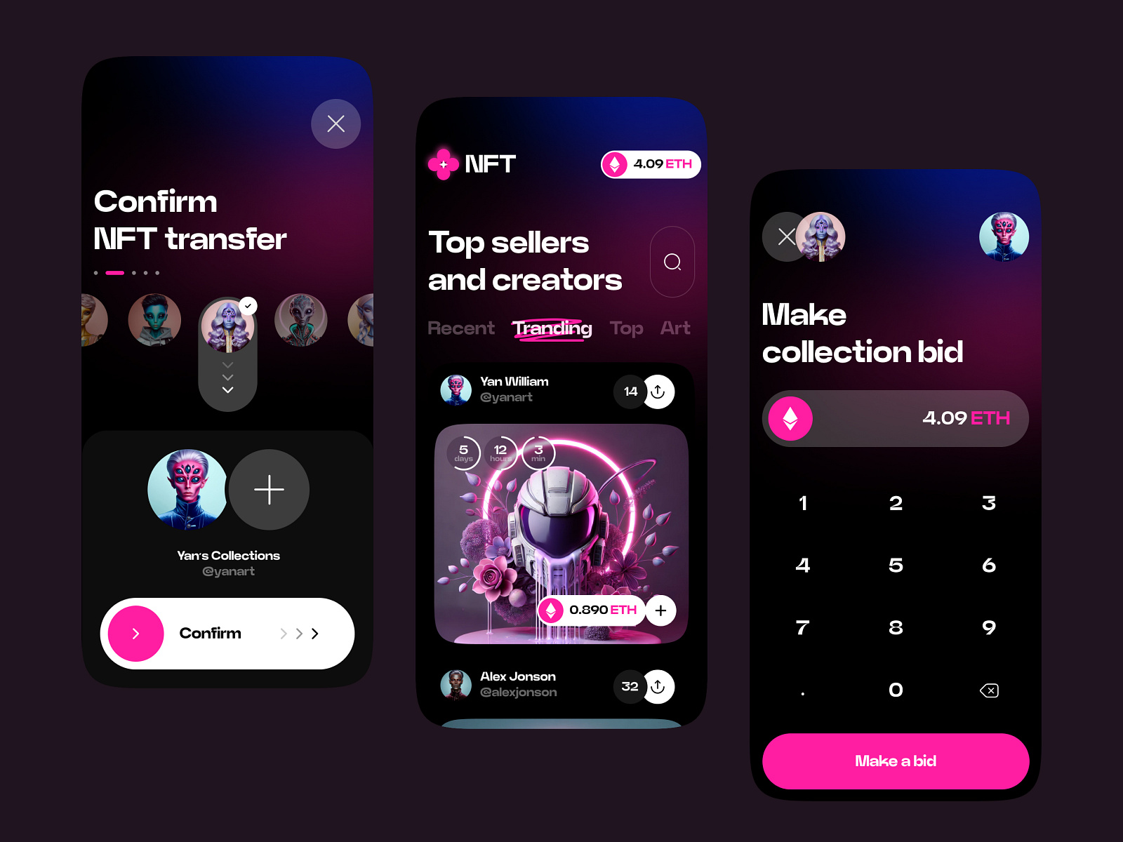 NFT Transactions - App Concept by Anastasia Golovko for Tino on Dribbble
