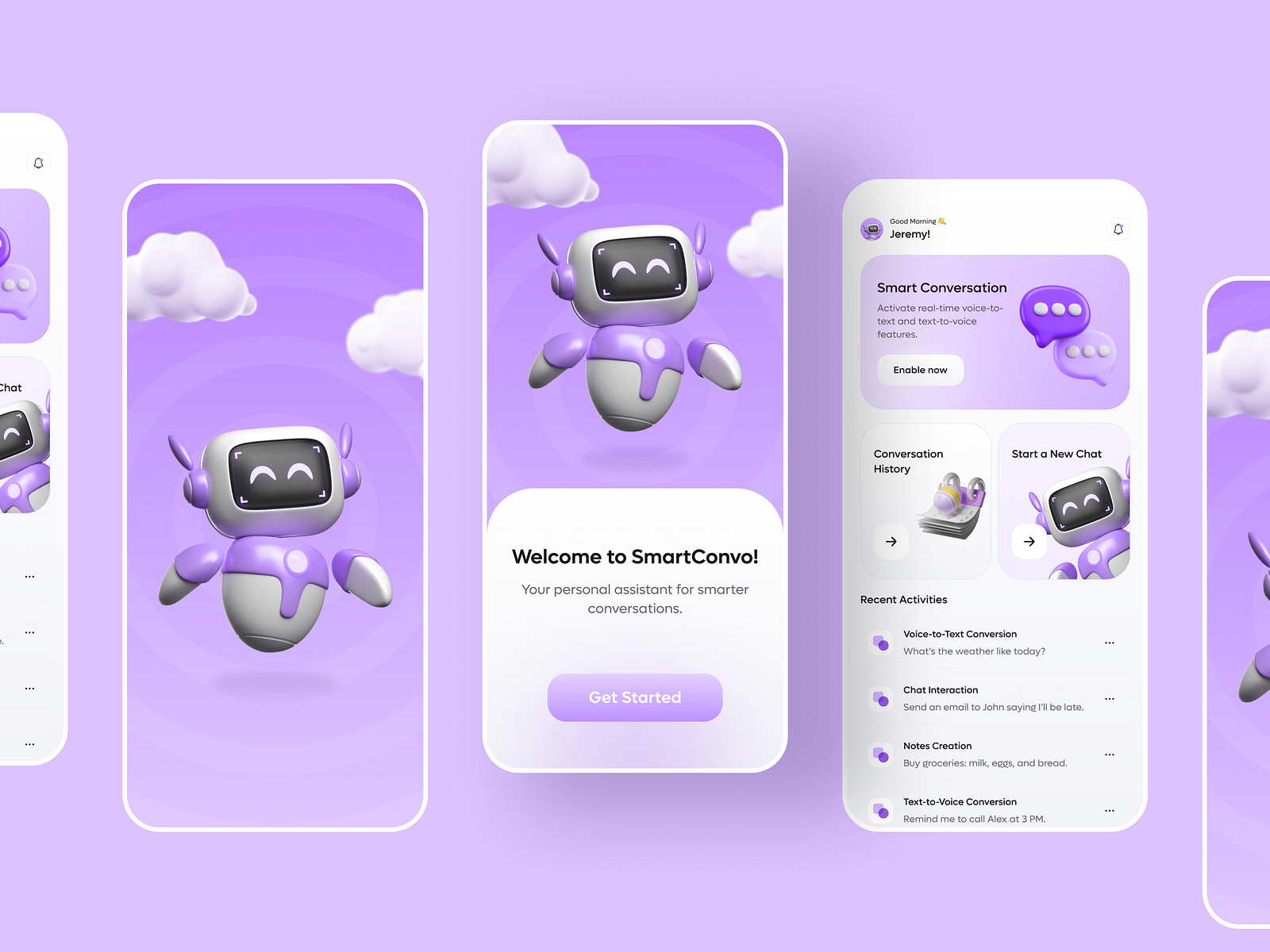 🟣 Smart Convo App Design | AI App Design by Memoona Khan on Dribbble